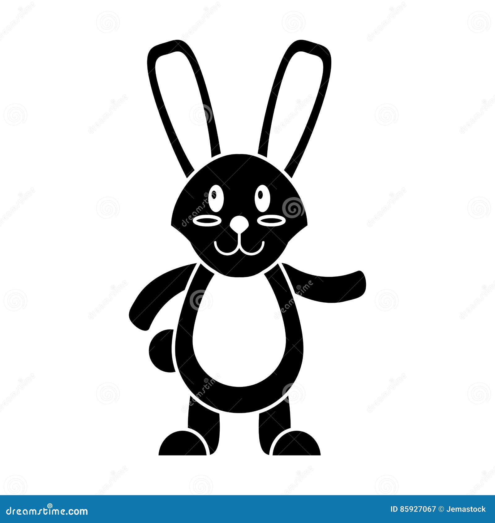 Easter Bunny Cute Standing Pictogram Stock Vector - Illustration of ...