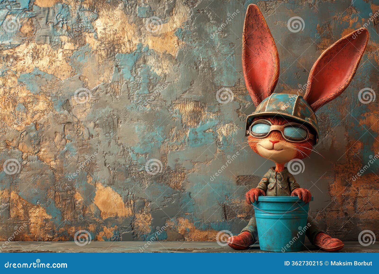 Easter Bunny Donning a Construction Helmet, Stock Stock Image - Image ...