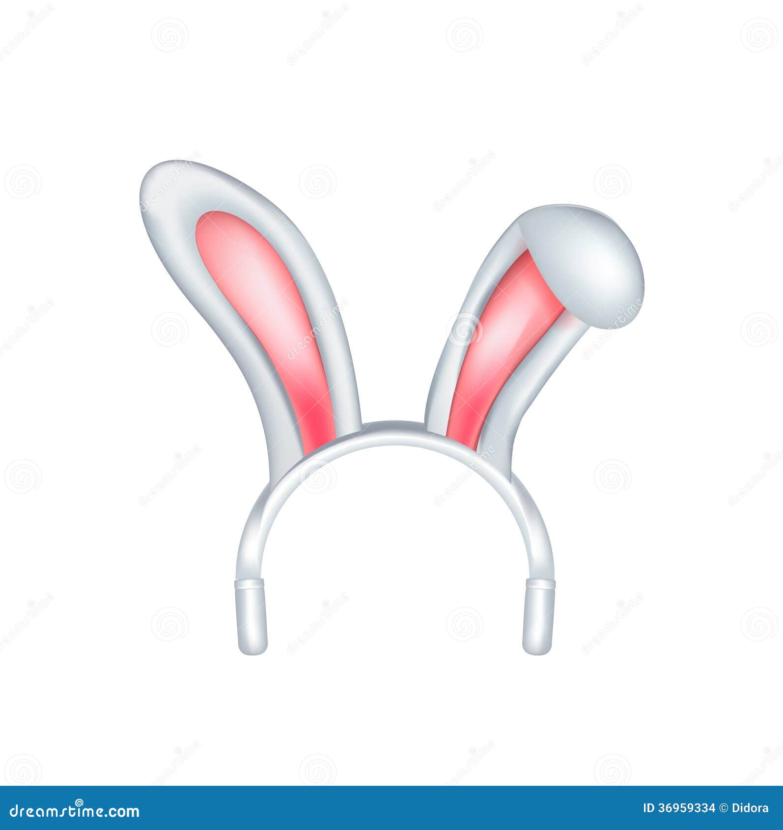 Easter Bunny Ears Isolated on White Stock Vector - Illustration of play ...