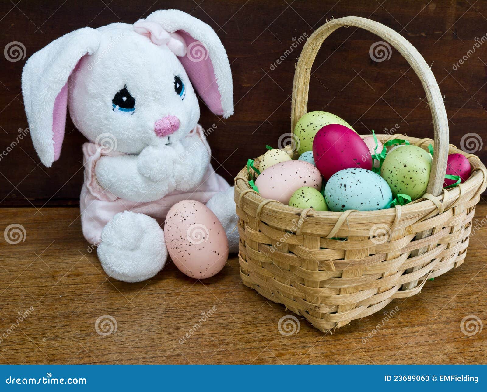 Easter Bunny and Easter Basket Stock Photo - Image of life, grass: 23689060