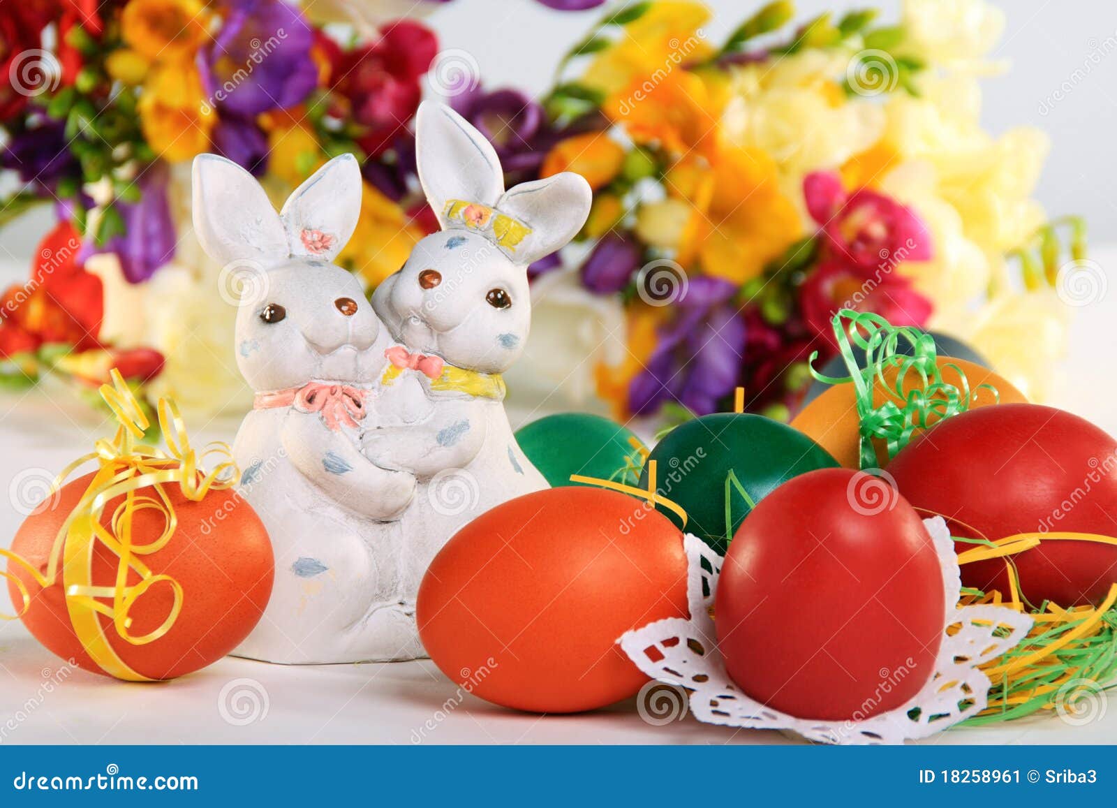Easter Bunny and Easter Eggs. Stock Image - Image of celebratory ...