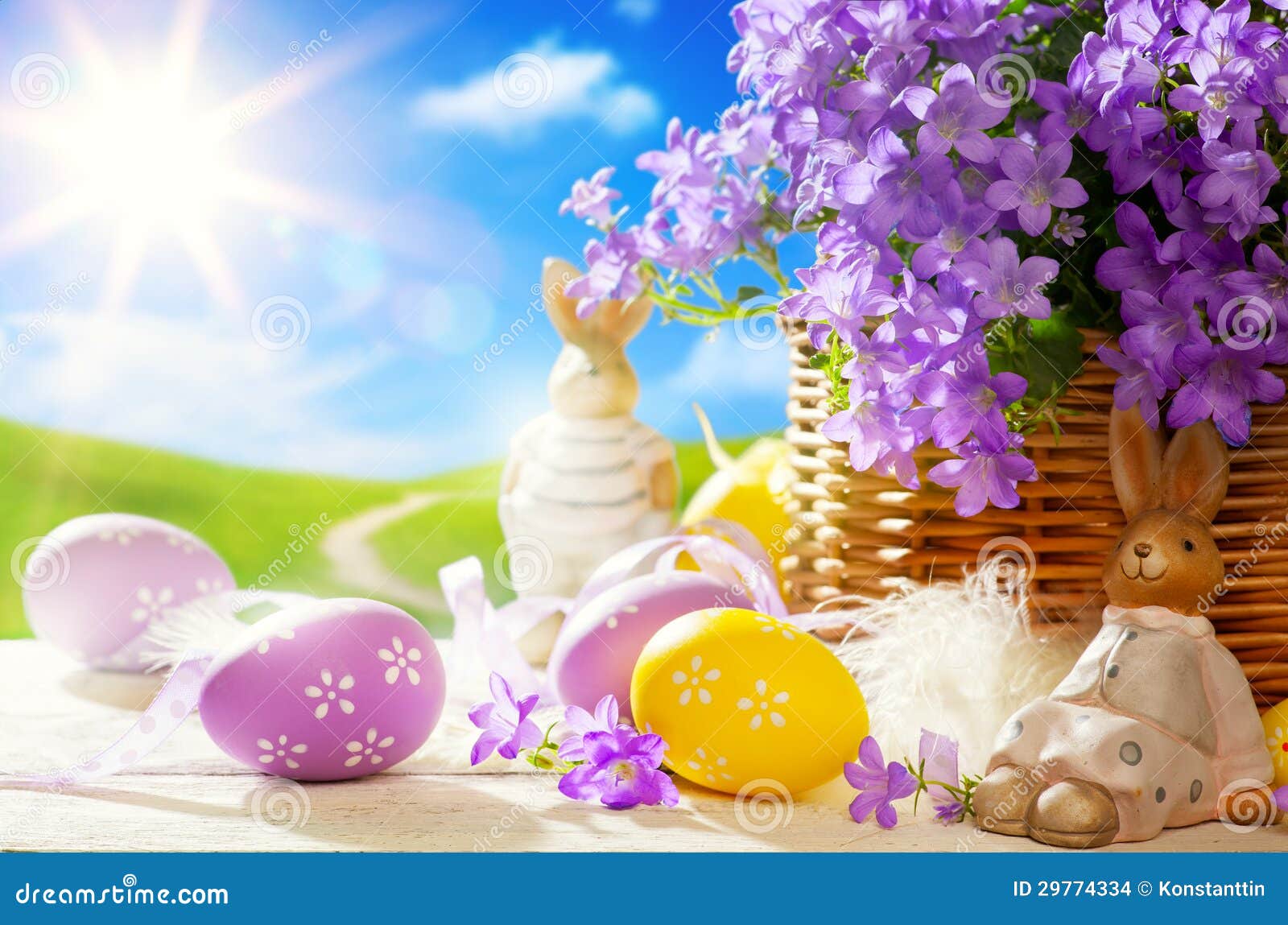Art Easter Bunny and Easter Eggs Stock Photo - Image of osterhase ...