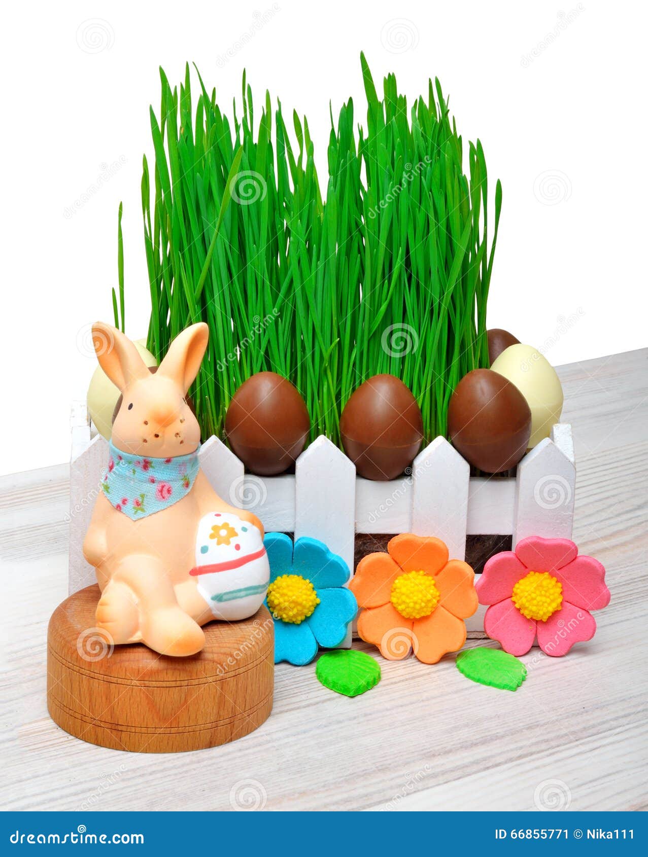 Easter Bunny, Easter Eggs Decoration Stock Image - Image of chocolate ...