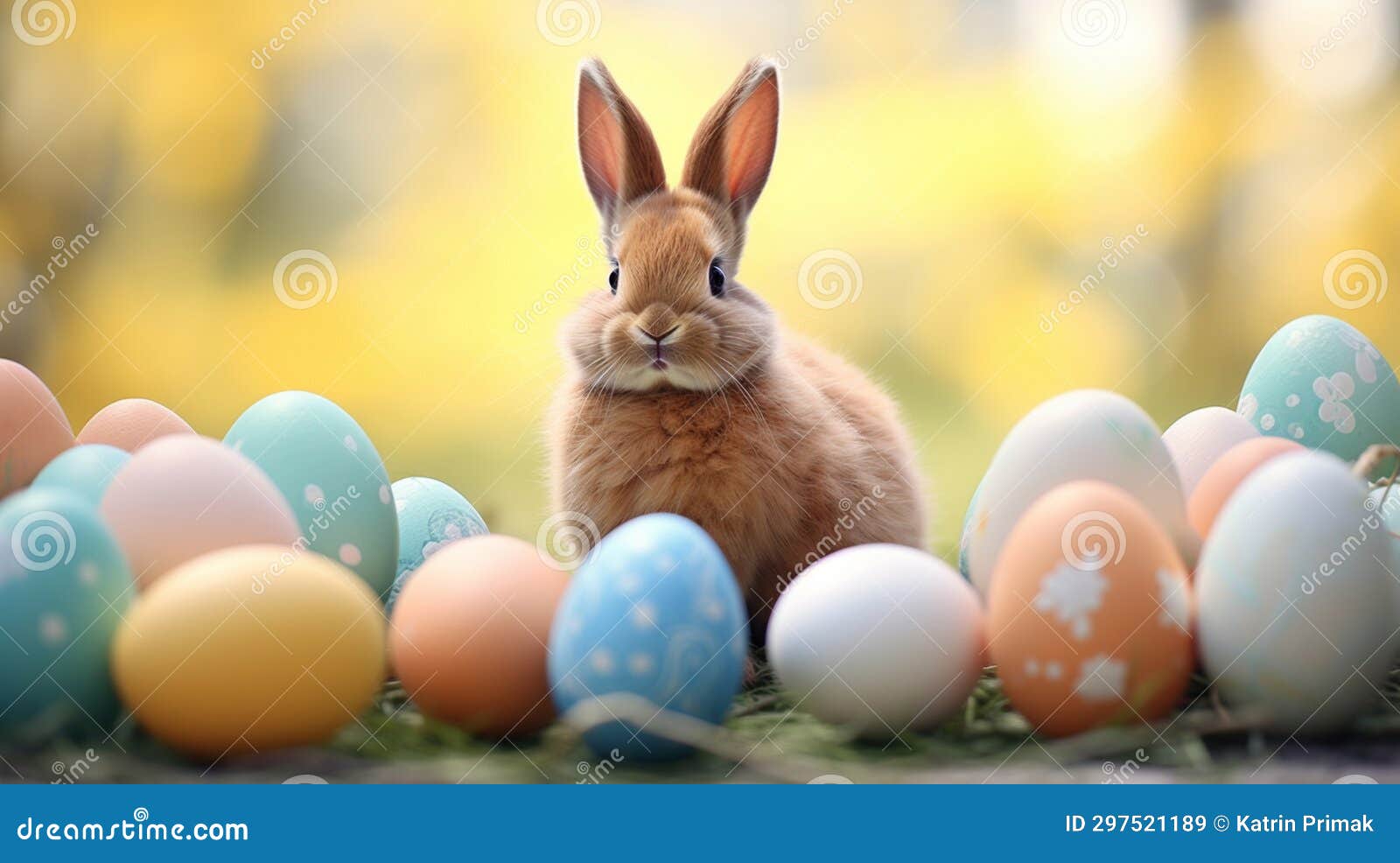 Easter Bunny and Easter Eggs Stock Image - Image of colourful, seasonal ...