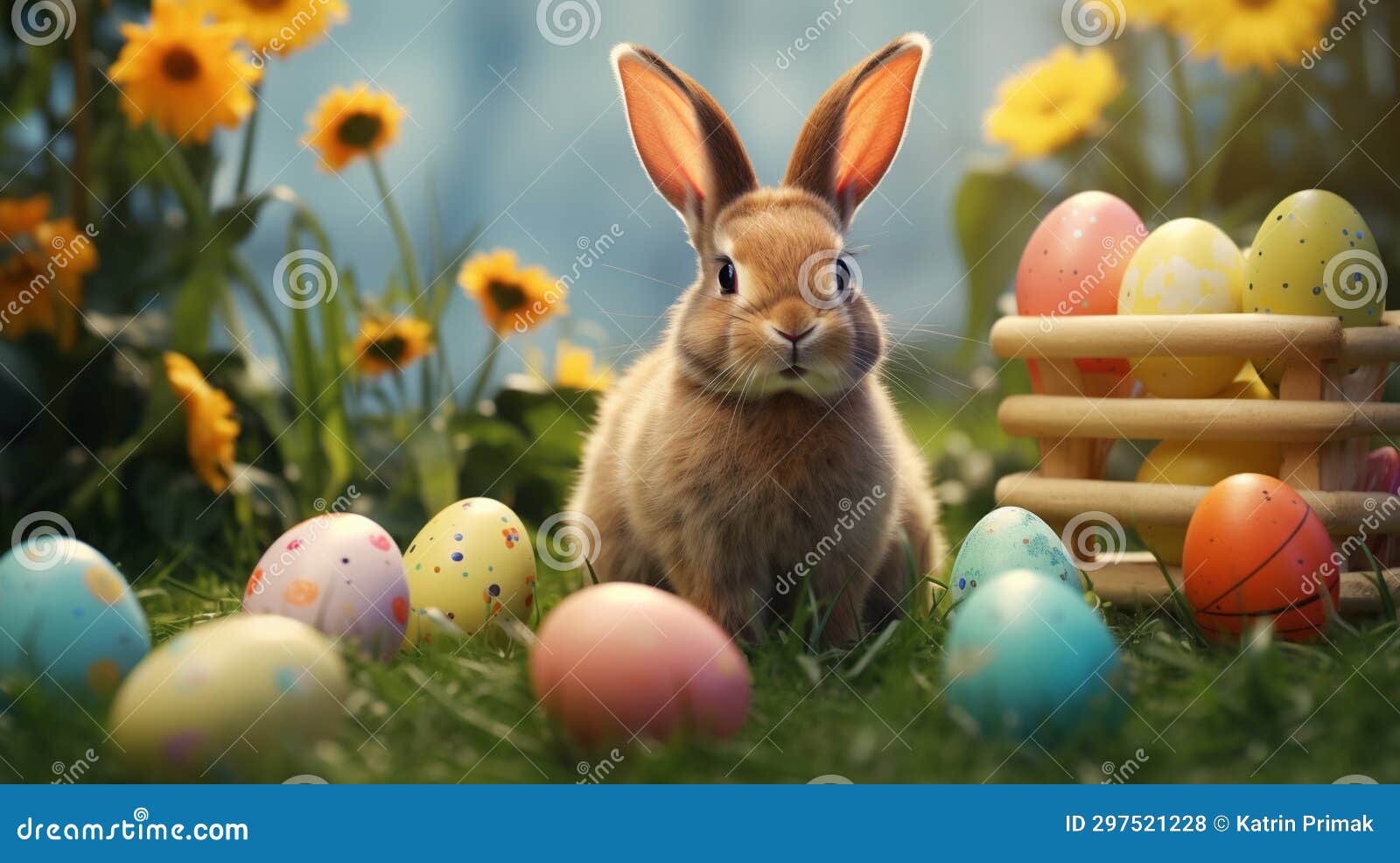Easter Bunny and Easter Eggs Stock Photo - Image of minimal, tradition ...