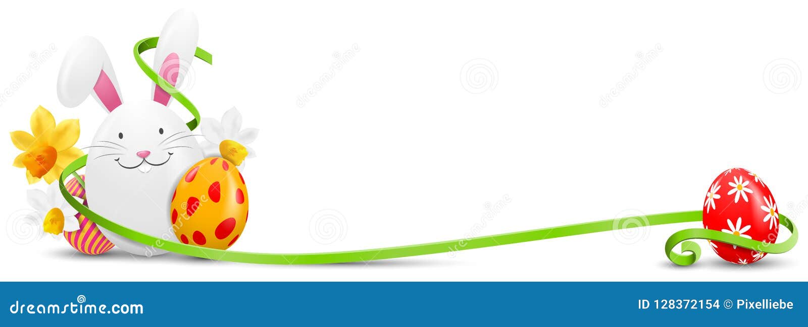 Easter Bunny with Easter Eggs Symbol Isolated Vector Stock Vector ...