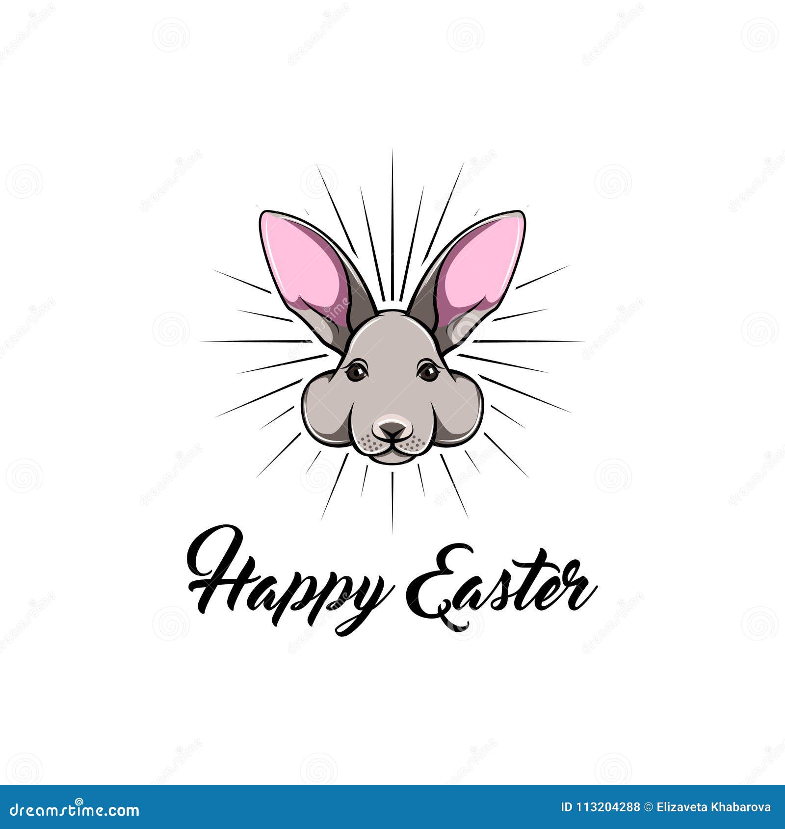 Easter Bunny. Easter Greeting Card. Rabbit Head. Happy Easter ...
