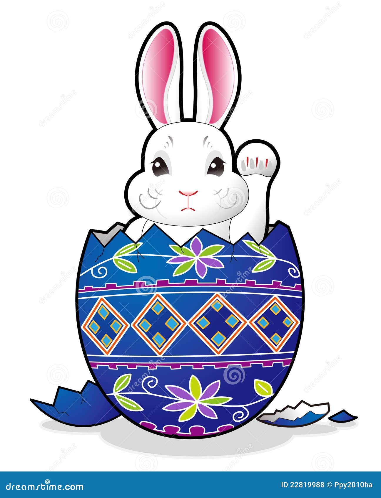 Easter bunny in the egg stock illustration. Illustration of icon - 22819988
