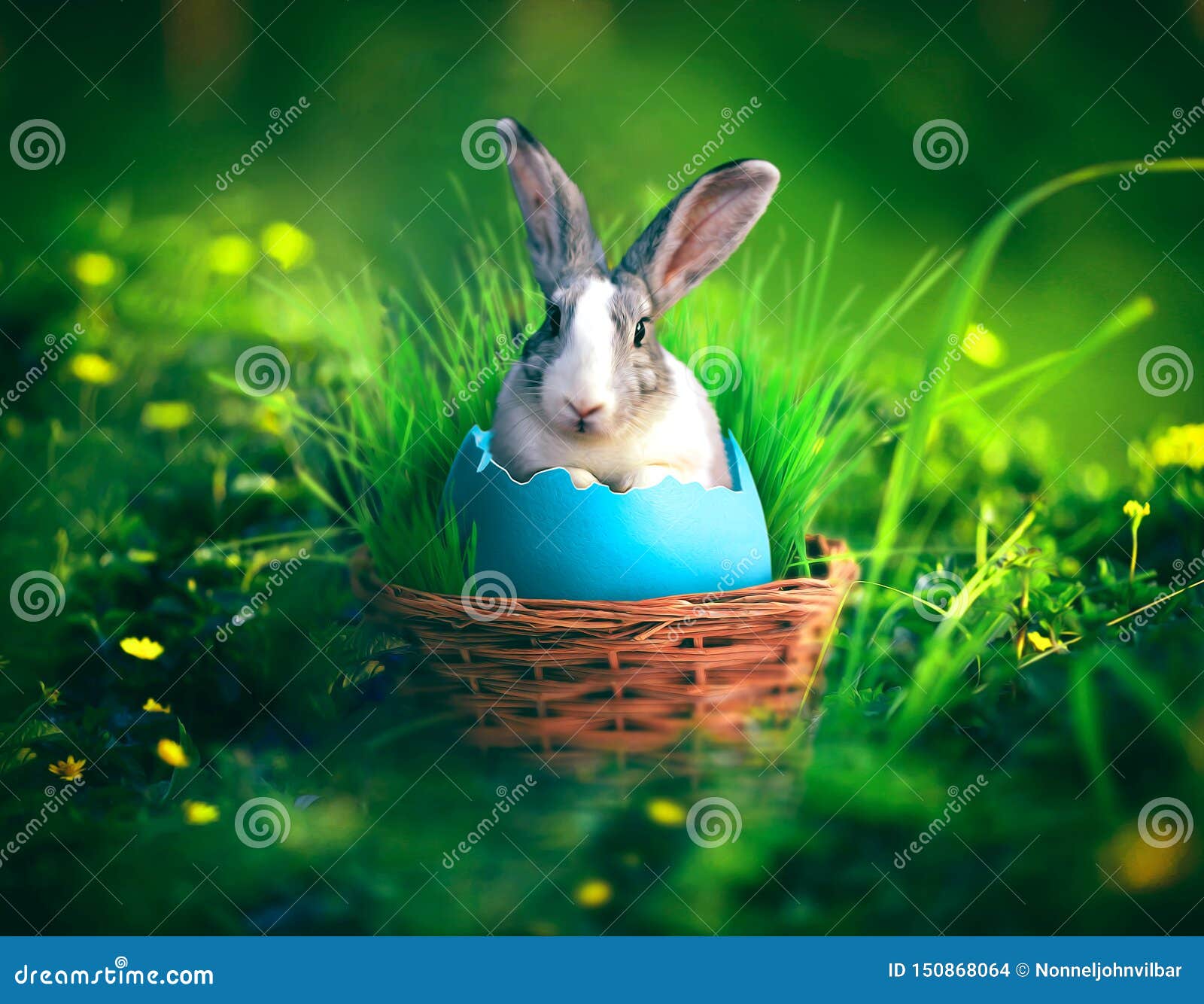 Easter Bunny in an Egg Art. Stock Photo - Image of myth, search: 150868064