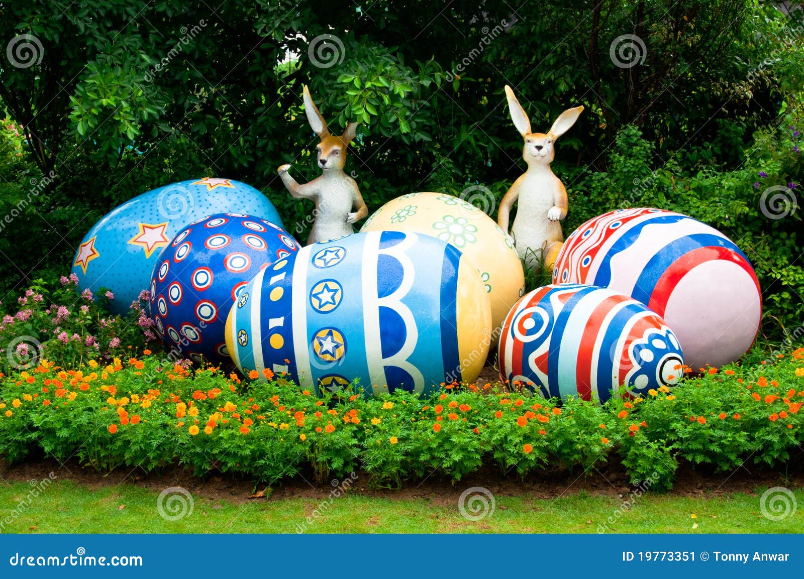 Easter Bunny and Eggs stock image. Image of celebration - 19773351