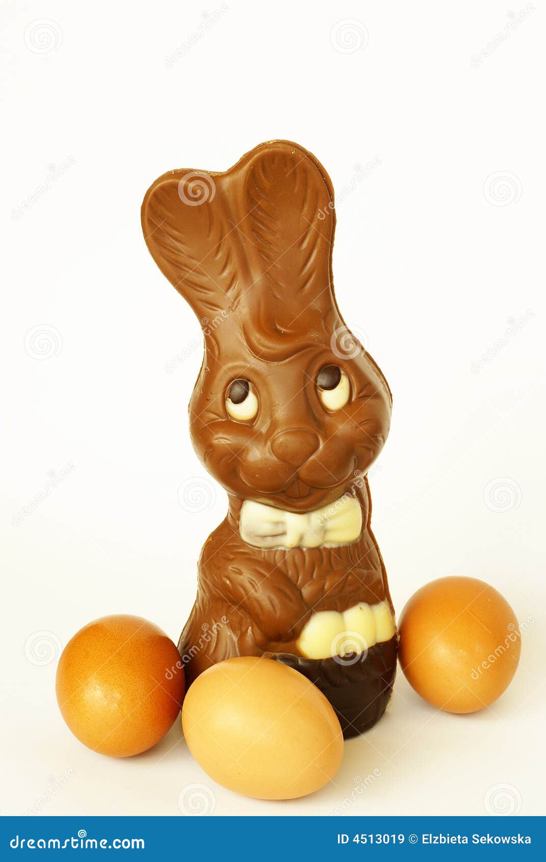 Easter bunny and eggs stock image. Image of chocolate - 4513019