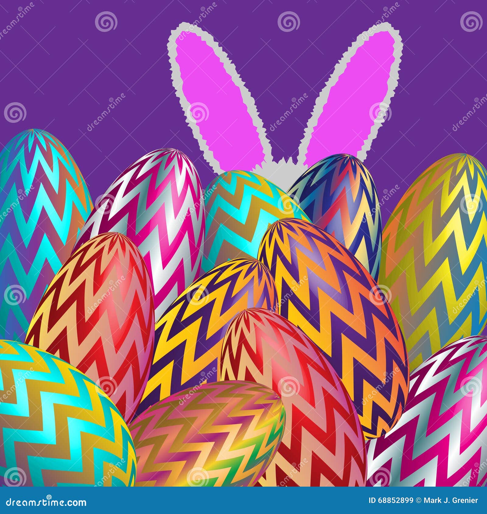 Easter Bunny and Eggs stock vector. Illustration of season - 68852899