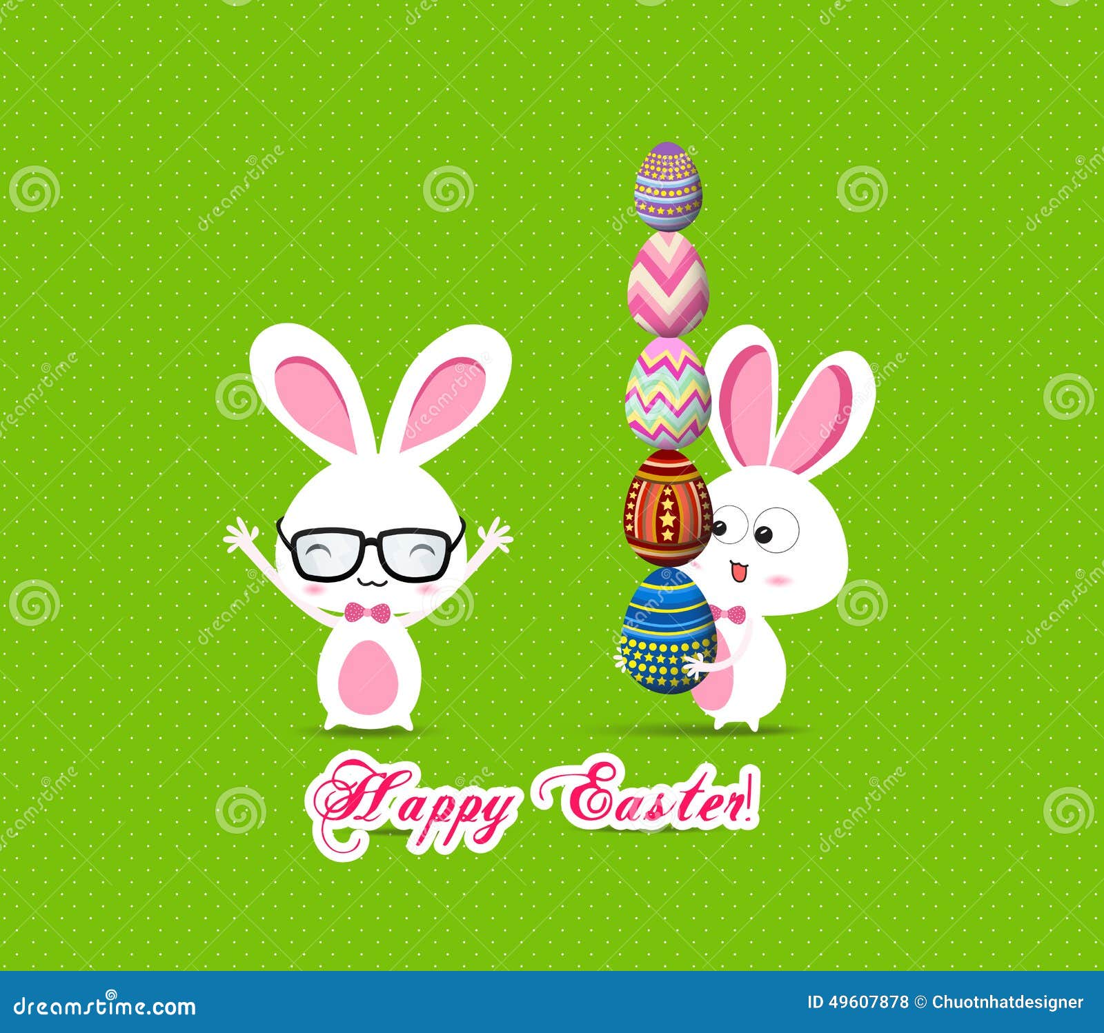 Easter bunny with eggs stock vector. Illustration of golden - 49607878