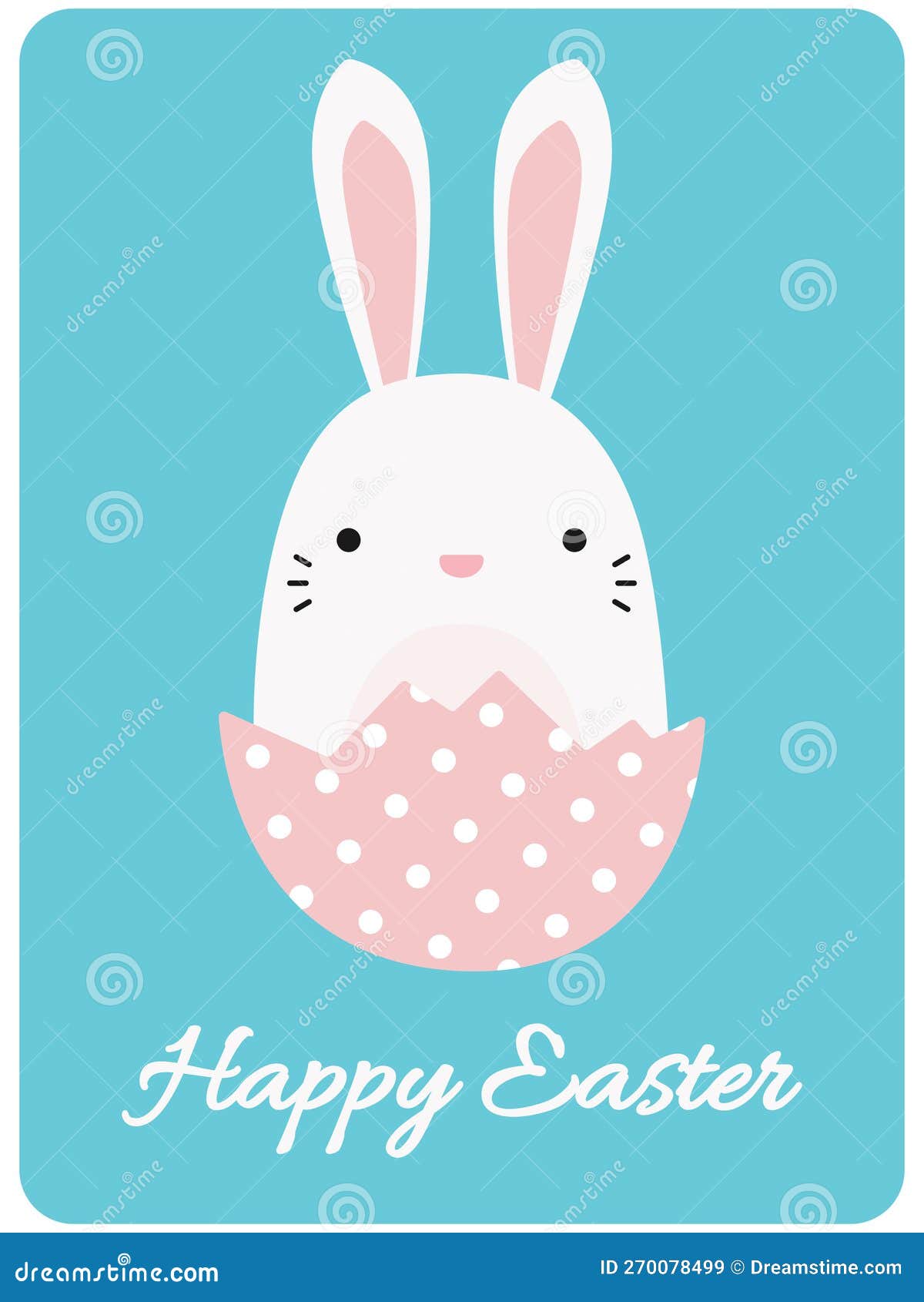 Easter Bunny in an Eggshell. Vector Illustration for Easter. Stock ...