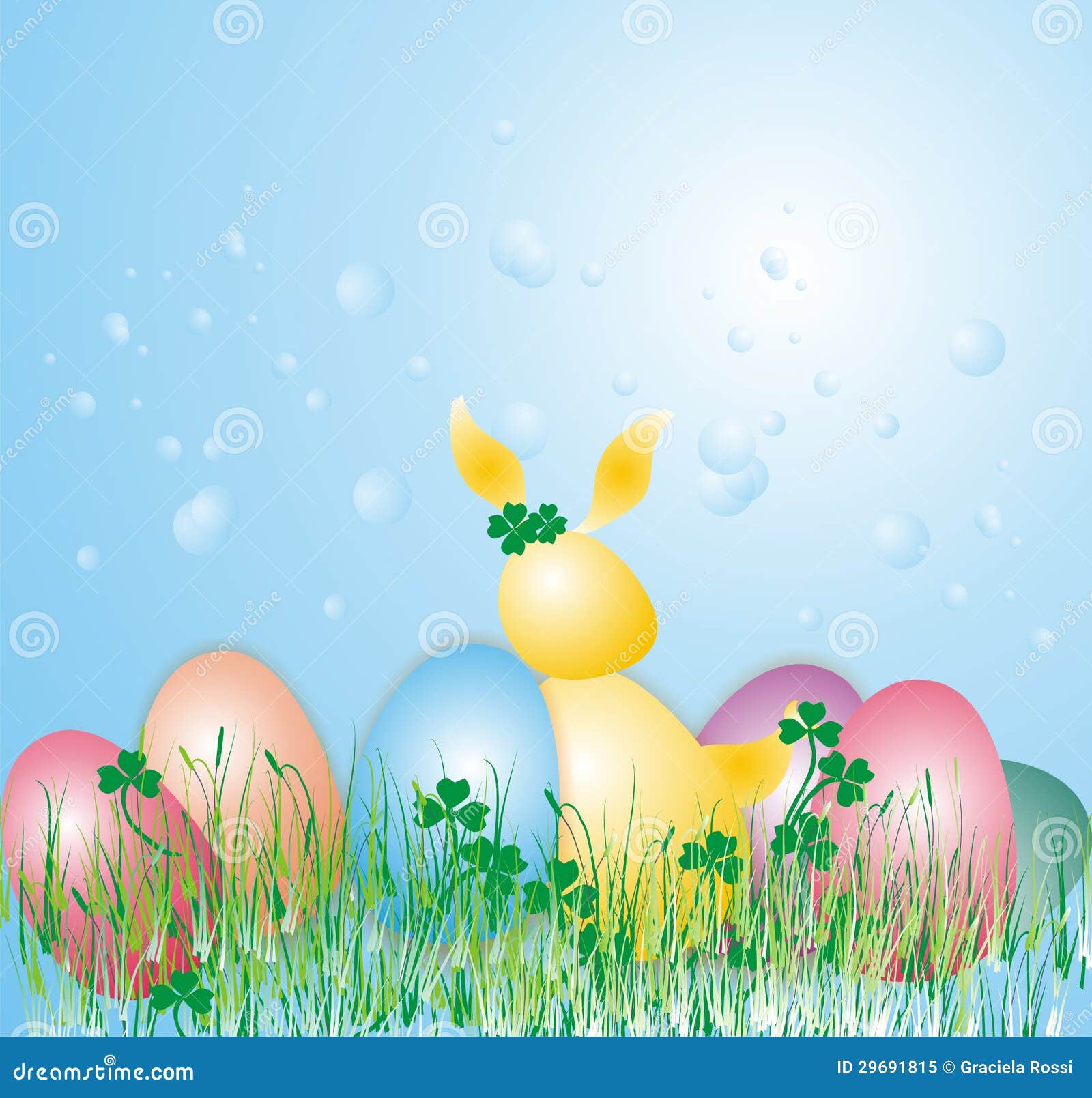 Easter Bunny on the Farm stock illustration. Illustration of gold ...