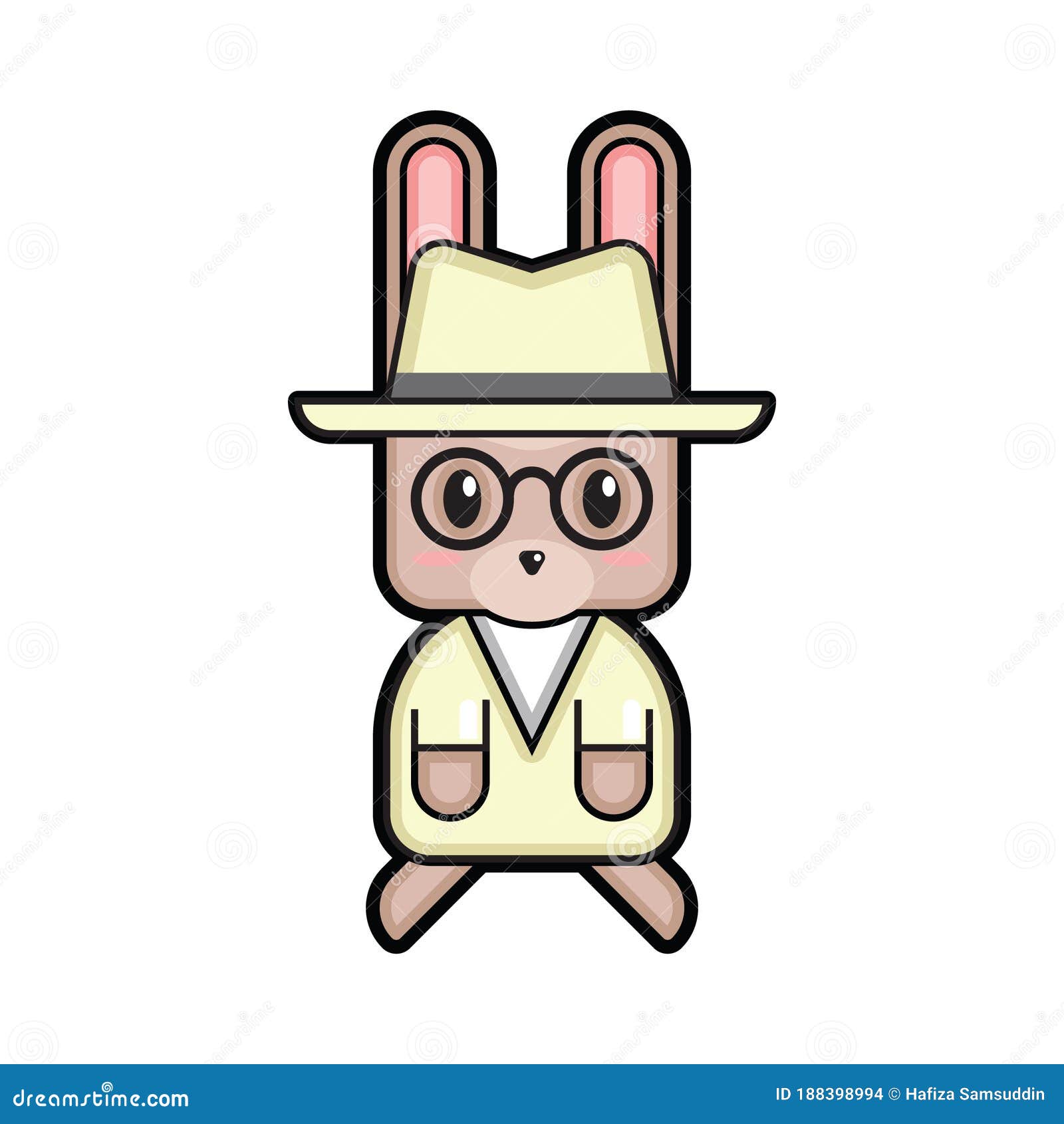 Easter Bunny with Fedora. Vector Illustration Decorative Design Stock ...