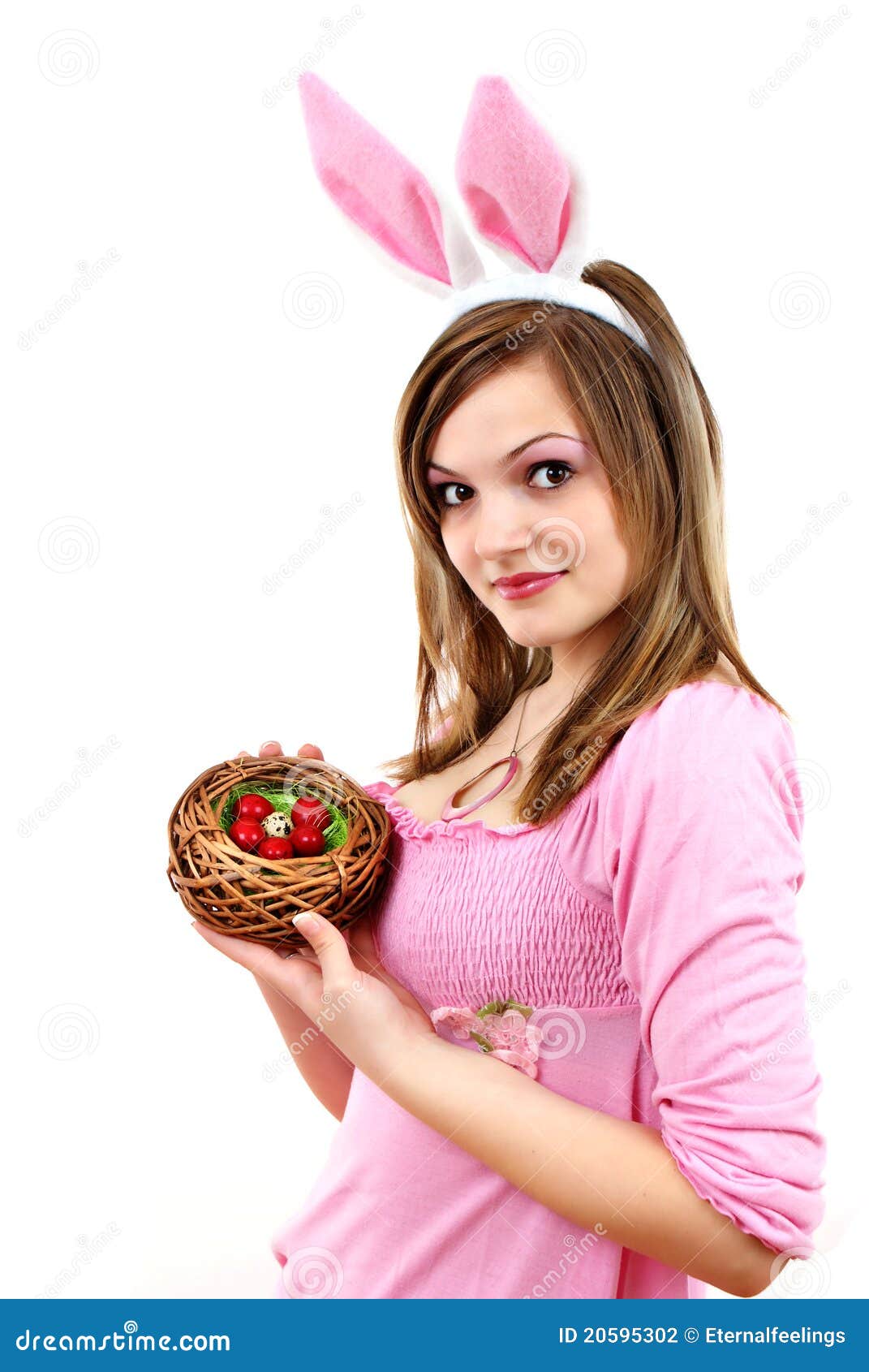 Easter bunny female stock photo. Image of girl, rabbit - 20595302