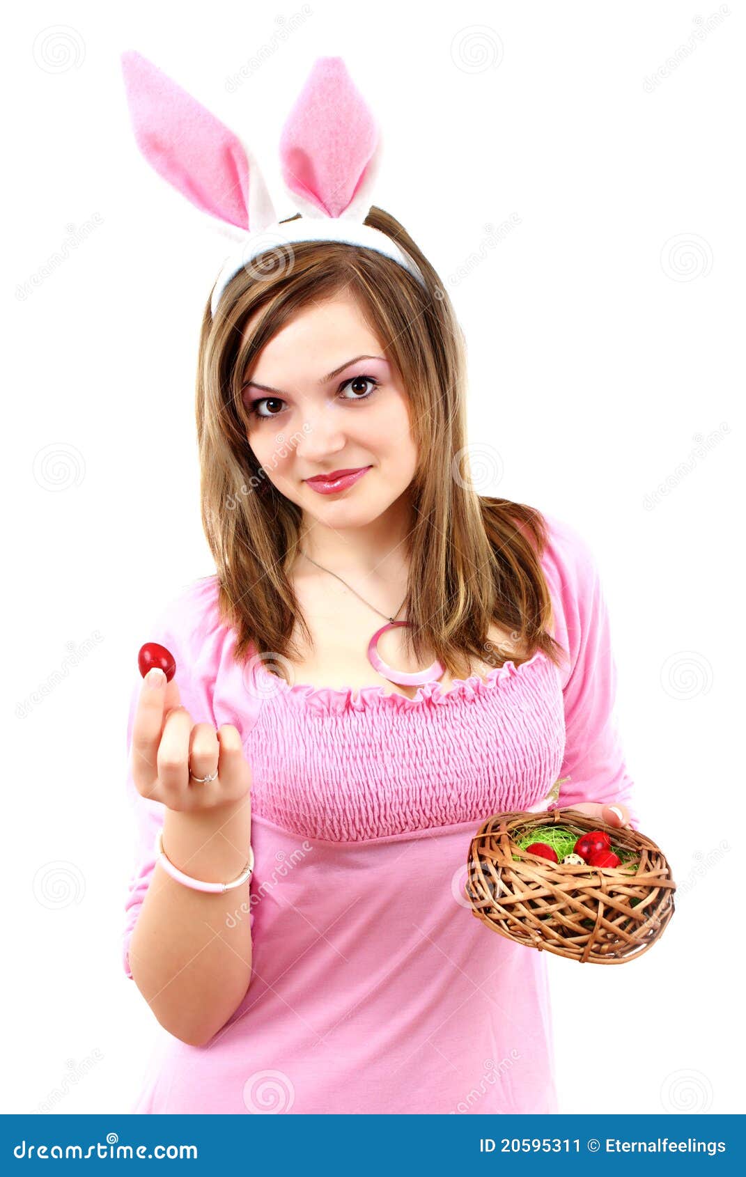 Easter bunny female stock image. Image of attractive - 20595311
