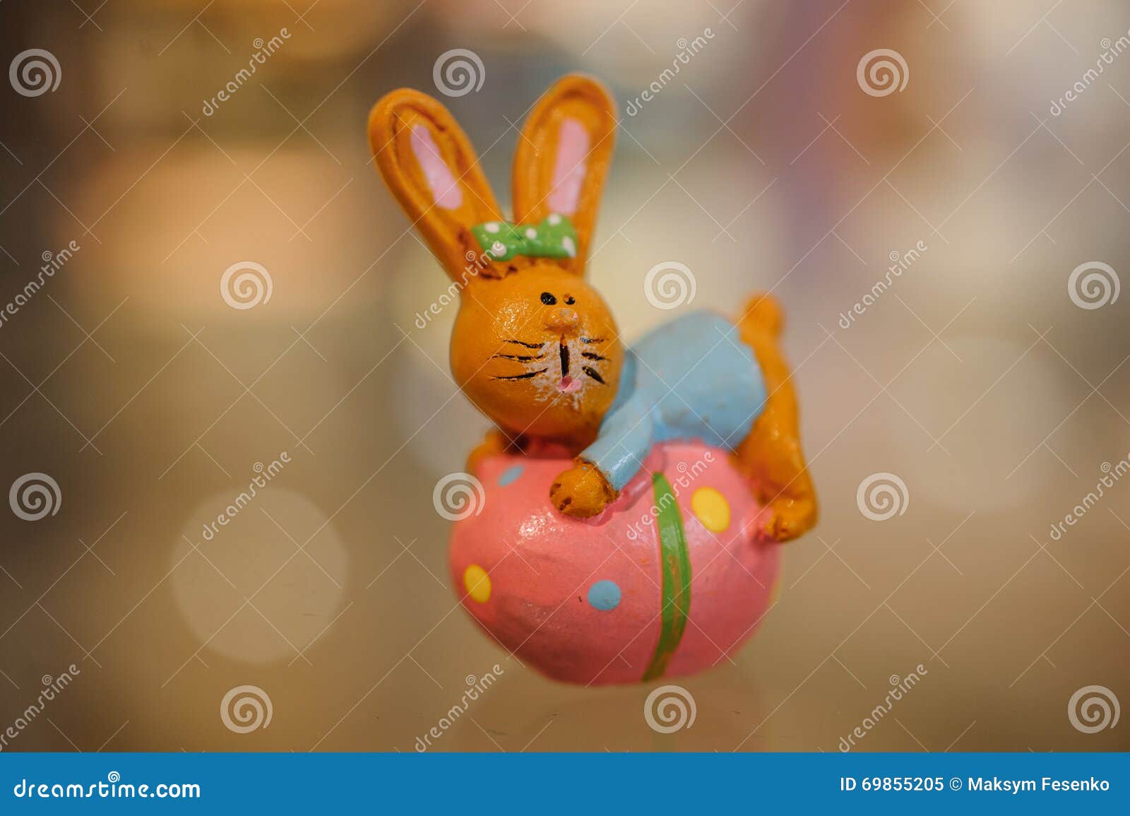 Easter Bunny Figurines on Table Stock Image - Image of ornamental ...