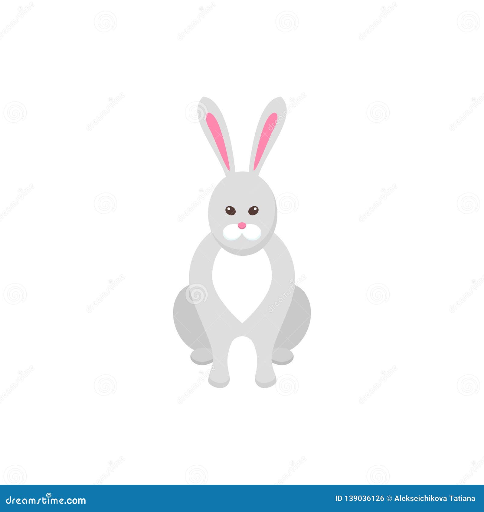 Easter Bunny flat icon. stock vector. Illustration of cartoon - 139036126