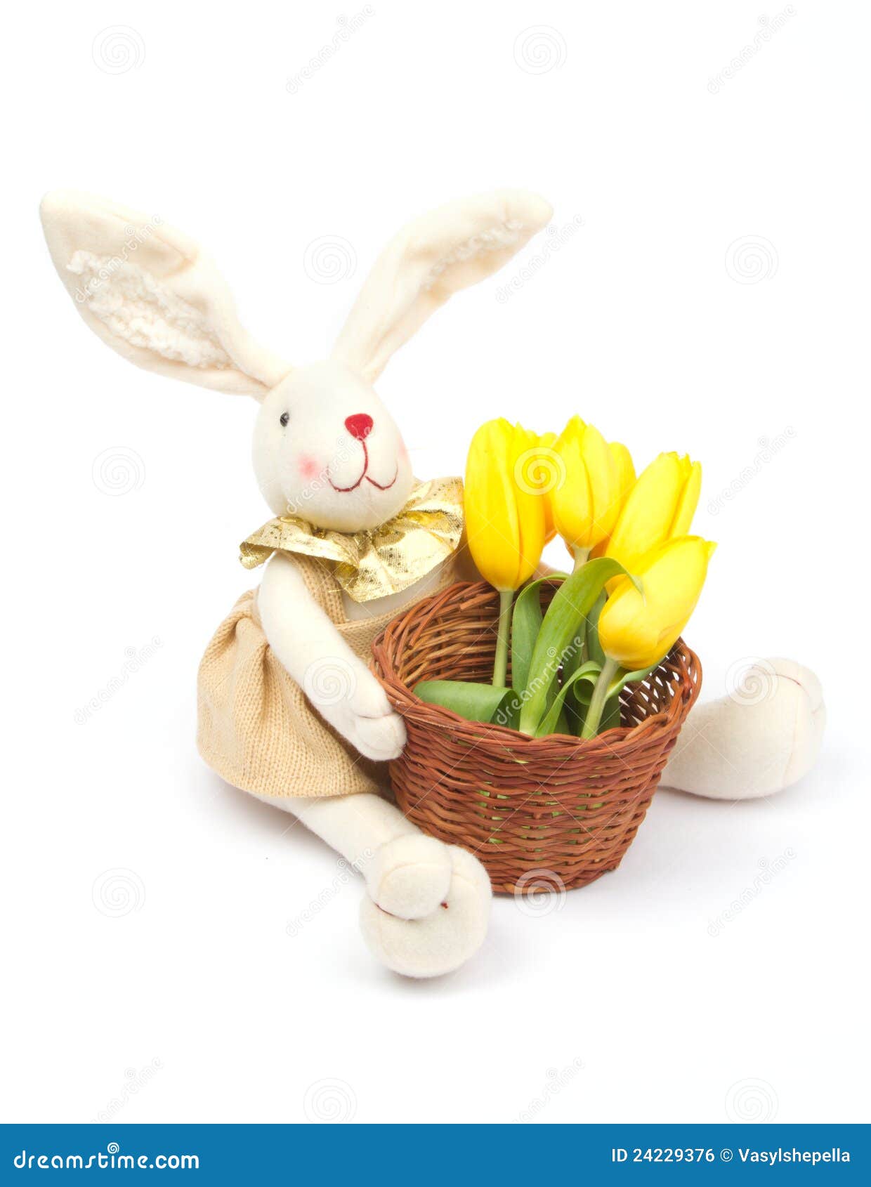Easter bunny with flowers stock photo. Image of easter - 24229376
