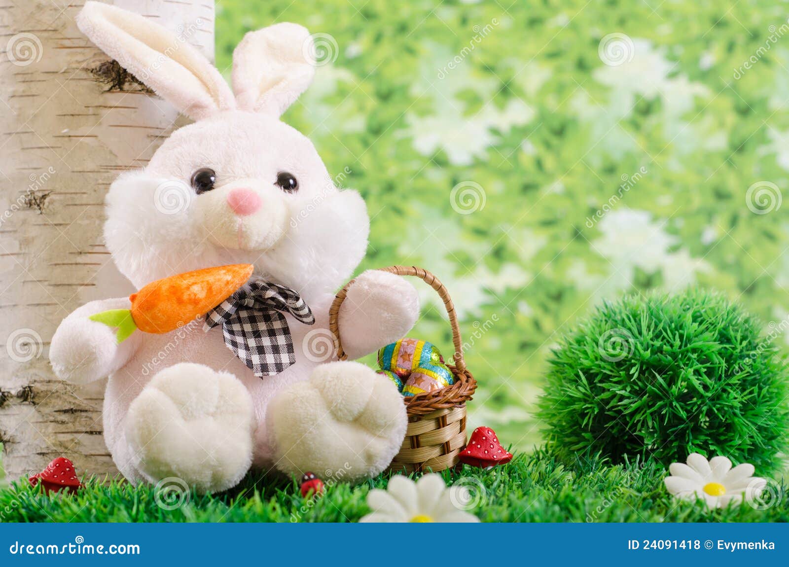 Easter bunny in a forest. stock photo. Image of festival - 24091418
