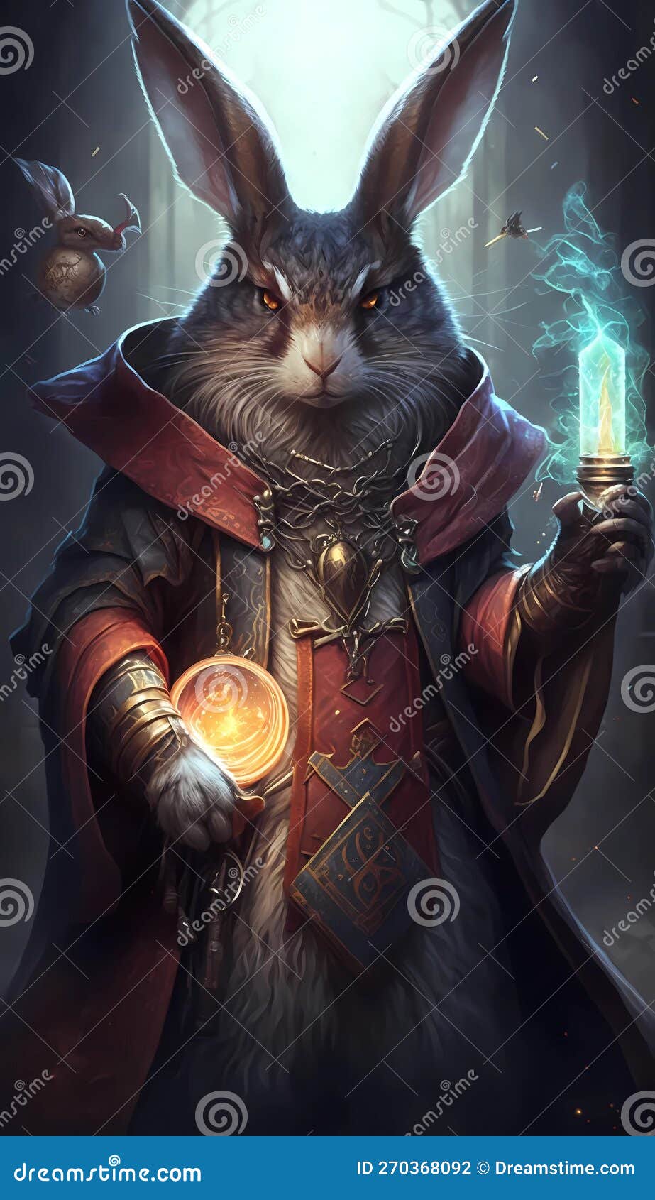An Easter Bunny in the Form of a Wizard Stock Illustration ...