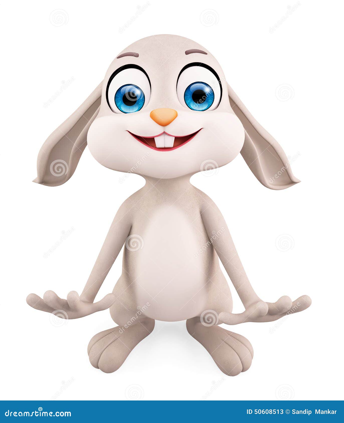 Easter Bunny with Funny Pose Stock Illustration - Illustration of april ...