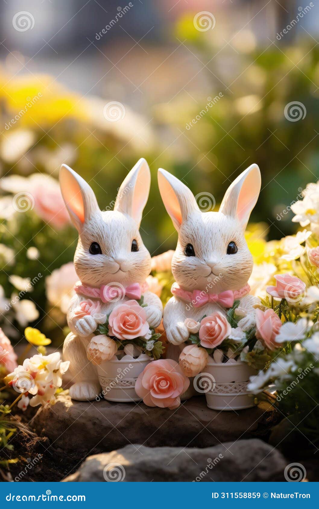 Easter Bunny in the Garden Easter Bunny and Eggs Stock Illustration ...