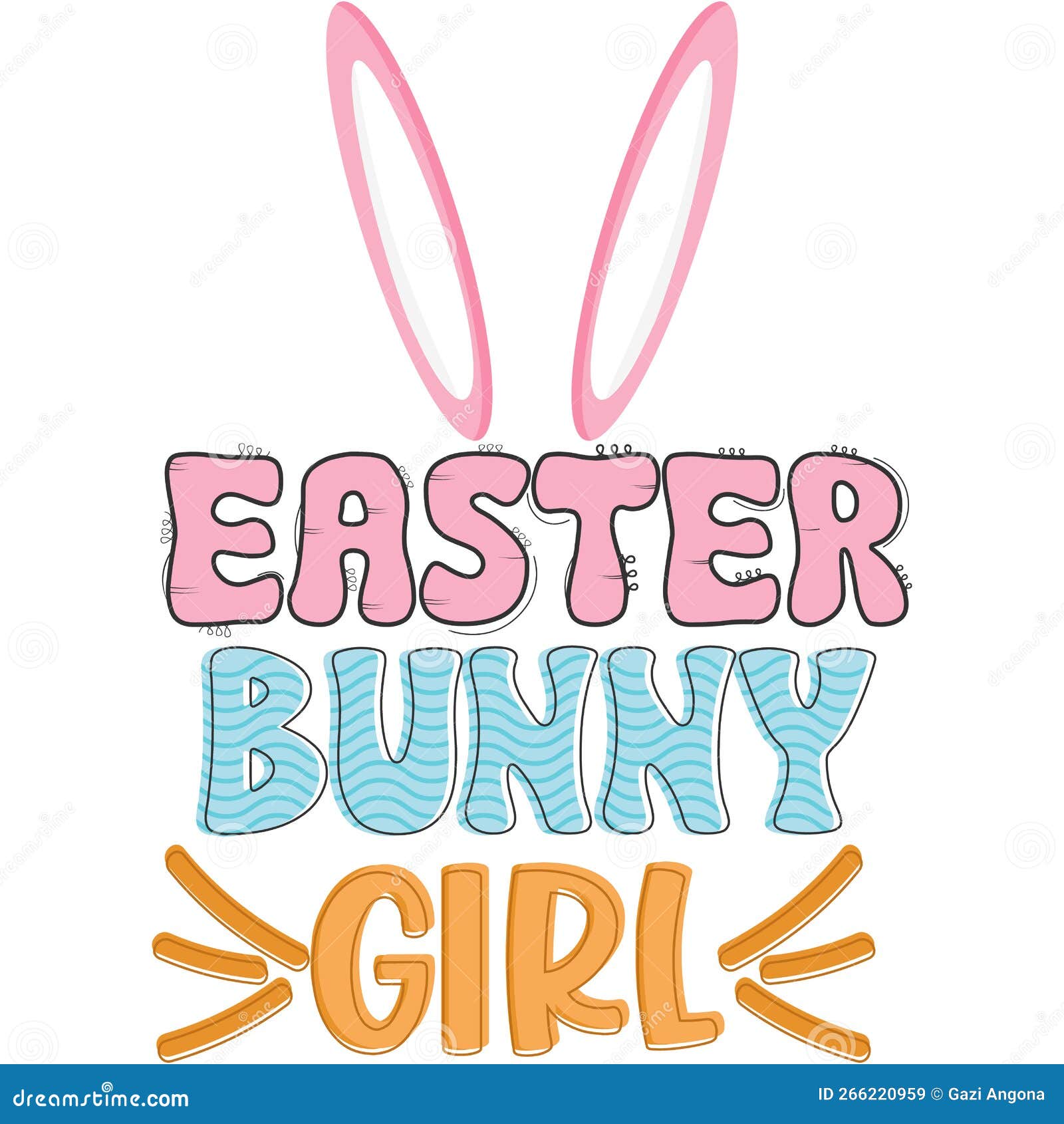 Easter Bunny Girl Stock Vector Illustration Of Message 266220959