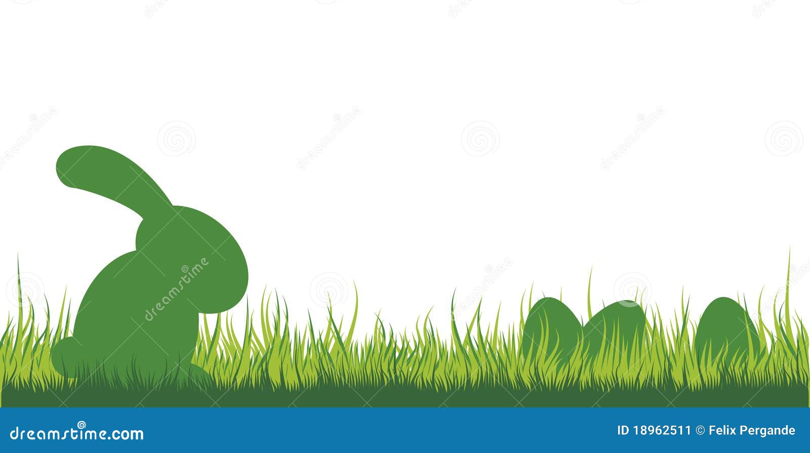 Easter Bunny in the grass stock vector. Illustration of celebrating ...