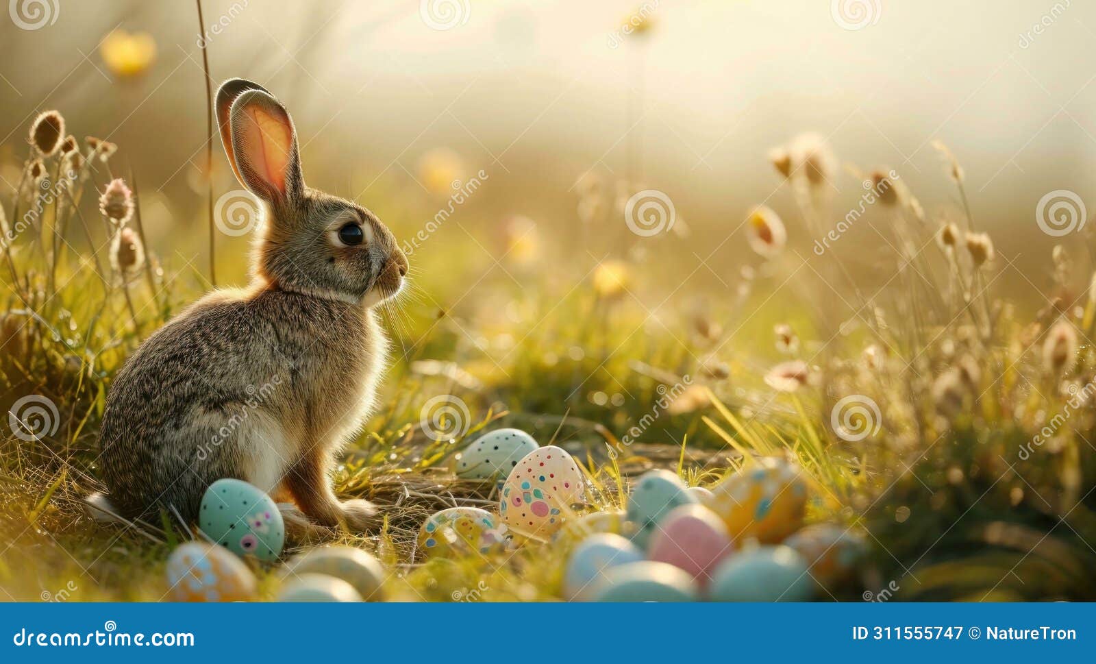 Easter Bunny In The Grass Stock Illustration Illustration Of Easter 311555747