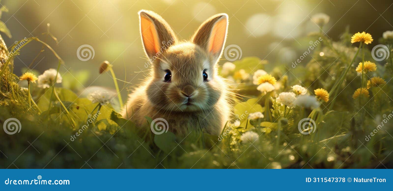 Easter Bunny in the Grass Rabbit in the Grass Stock Illustration ...