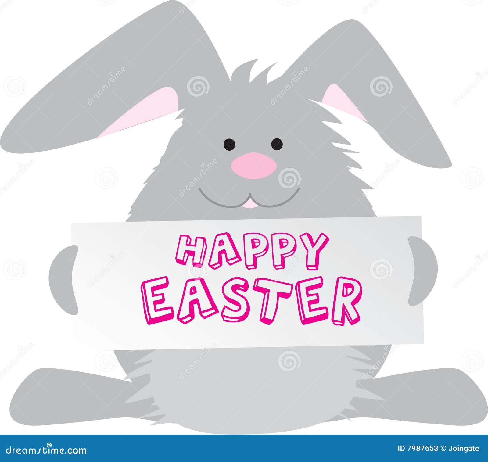 Easter Bunny Happy Easter Sign Stock Vector - Illustration of color ...