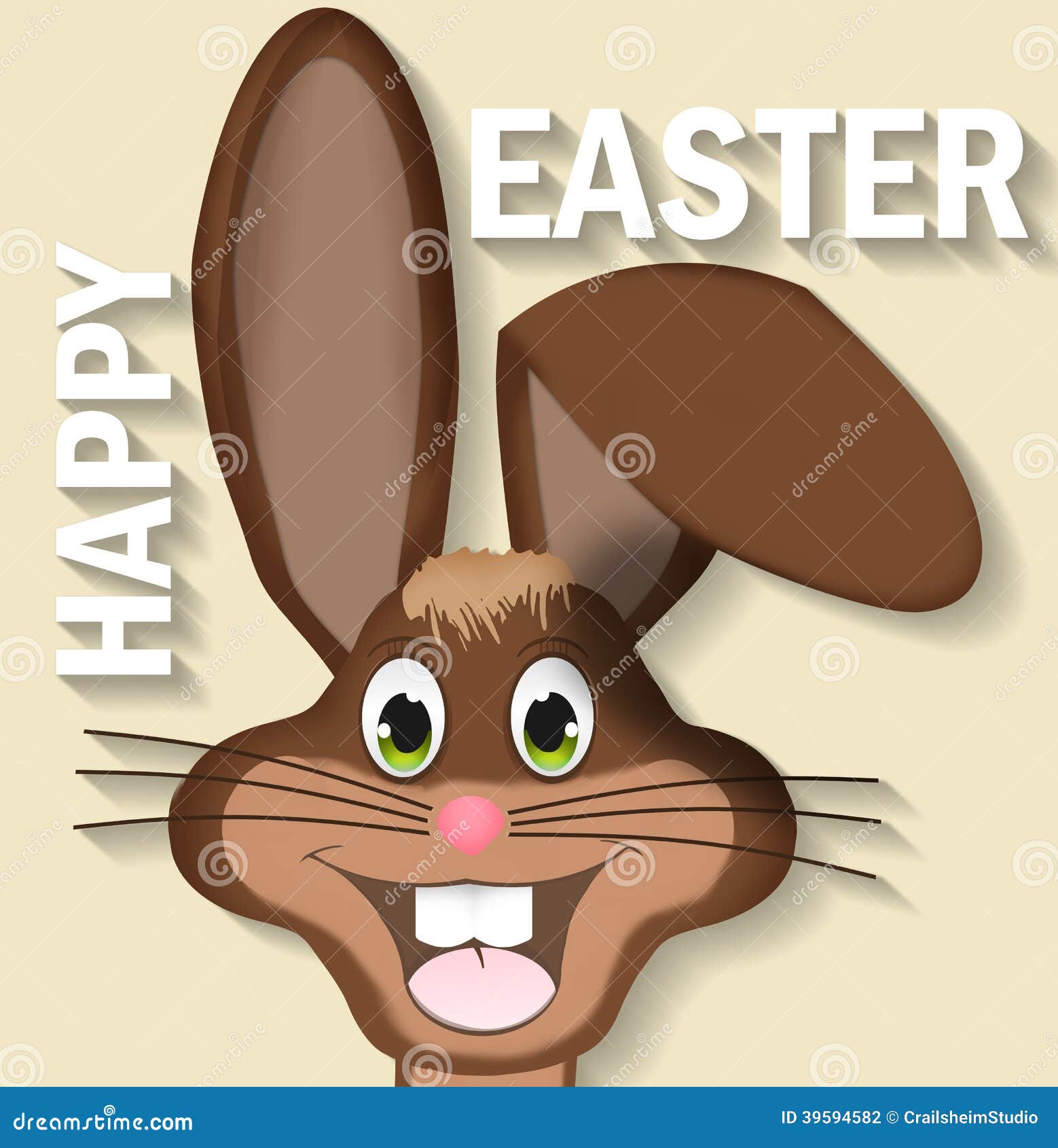 Easter bunny happy stock illustration. Illustration of monday - 39594582