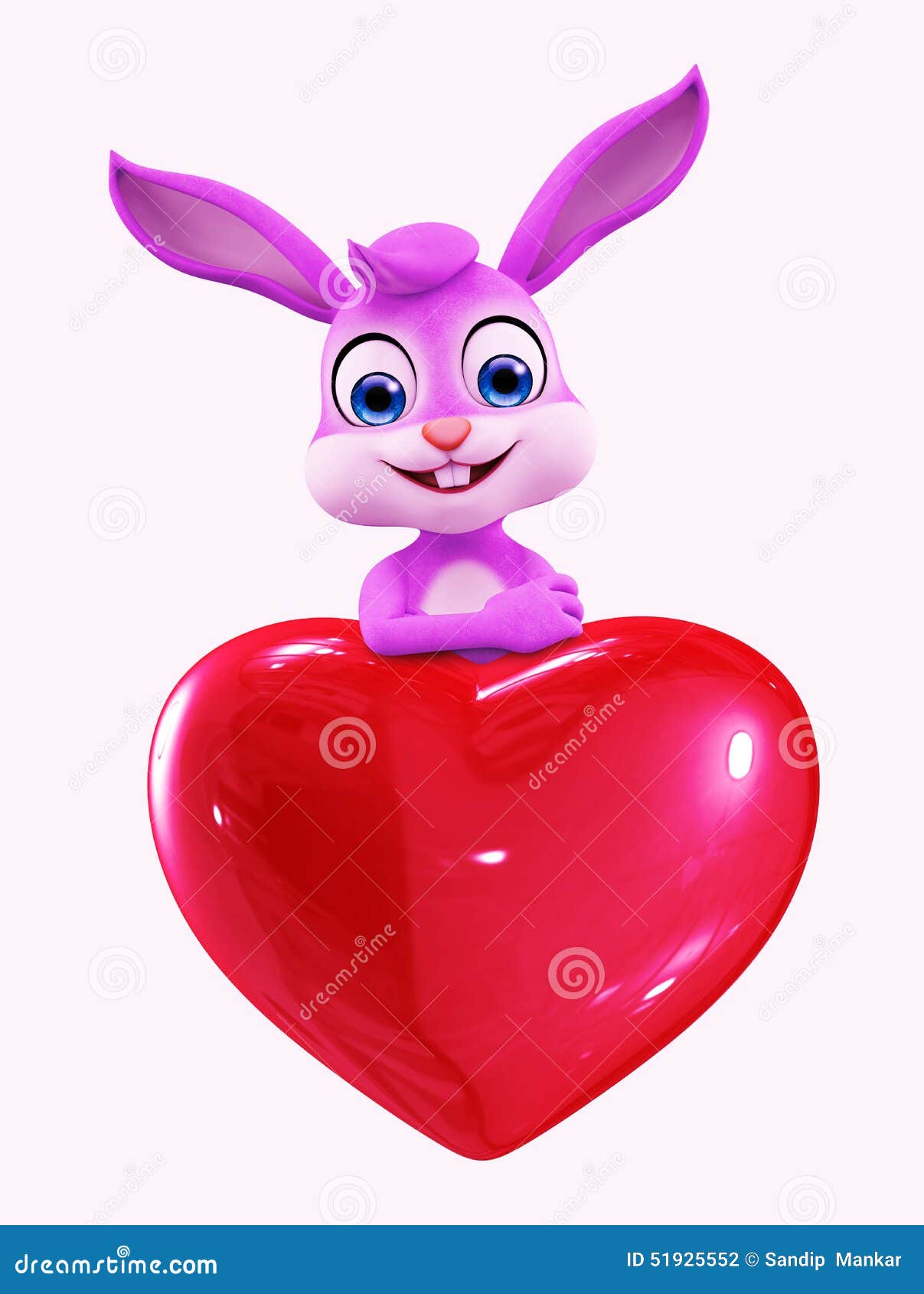 Easter Bunny with Heart Sign Stock Illustration - Illustration of card ...
