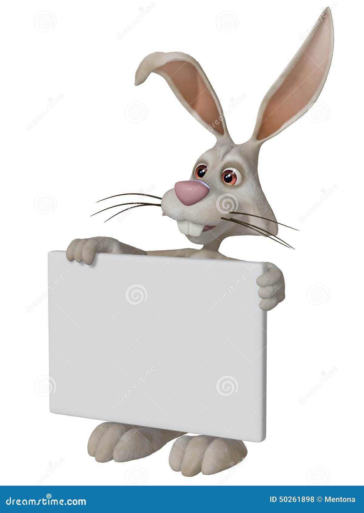 Easter Bunny Holding a Blank Sign Stock Illustration - Illustration of ...