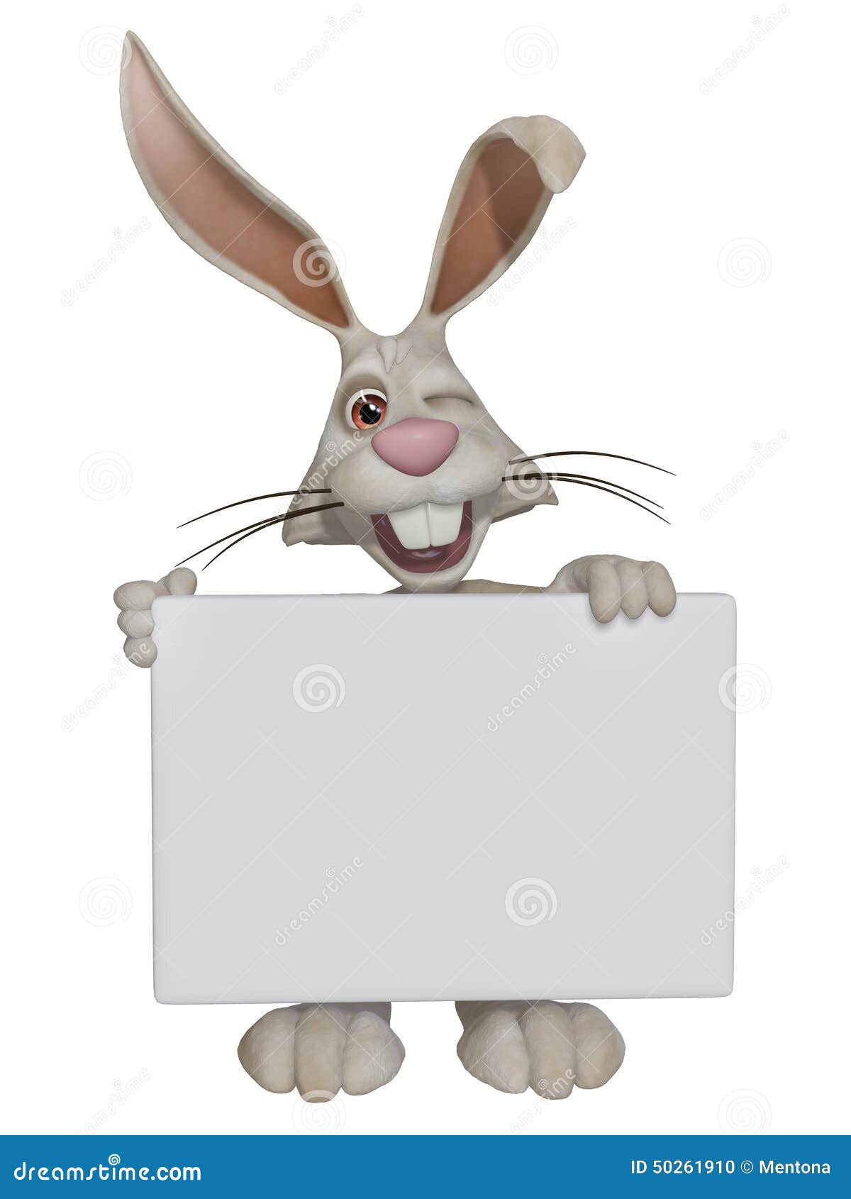 Easter Bunny Holding a Blank Sign Stock Illustration - Illustration of ...