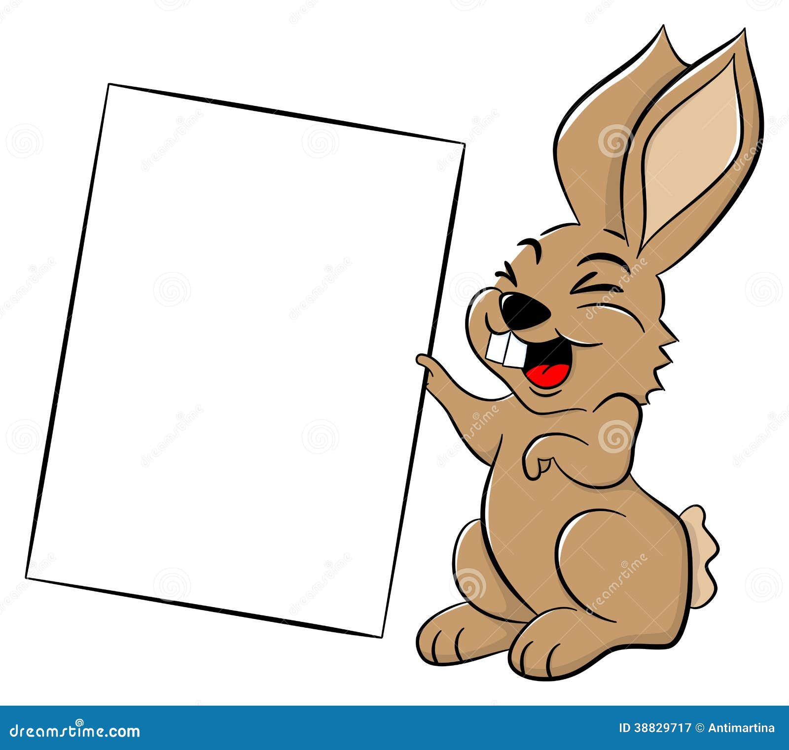 Easter Bunny Holding A Sign In Hand Stock Vector - Image: 38829717