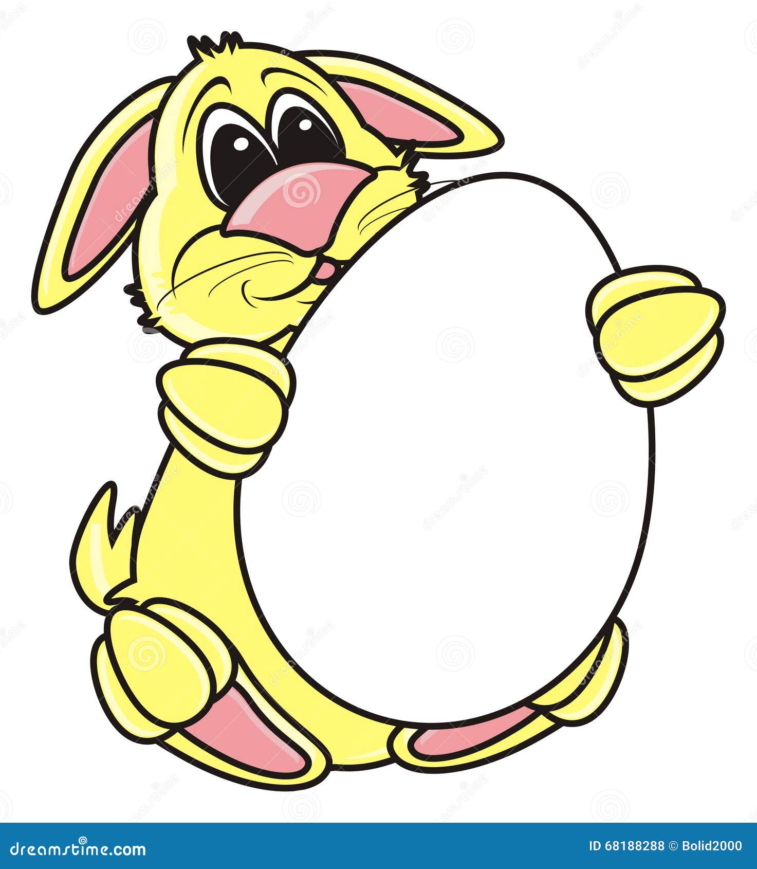 Easter Bunny Holding White Egg Stock Illustration - Illustration of ...