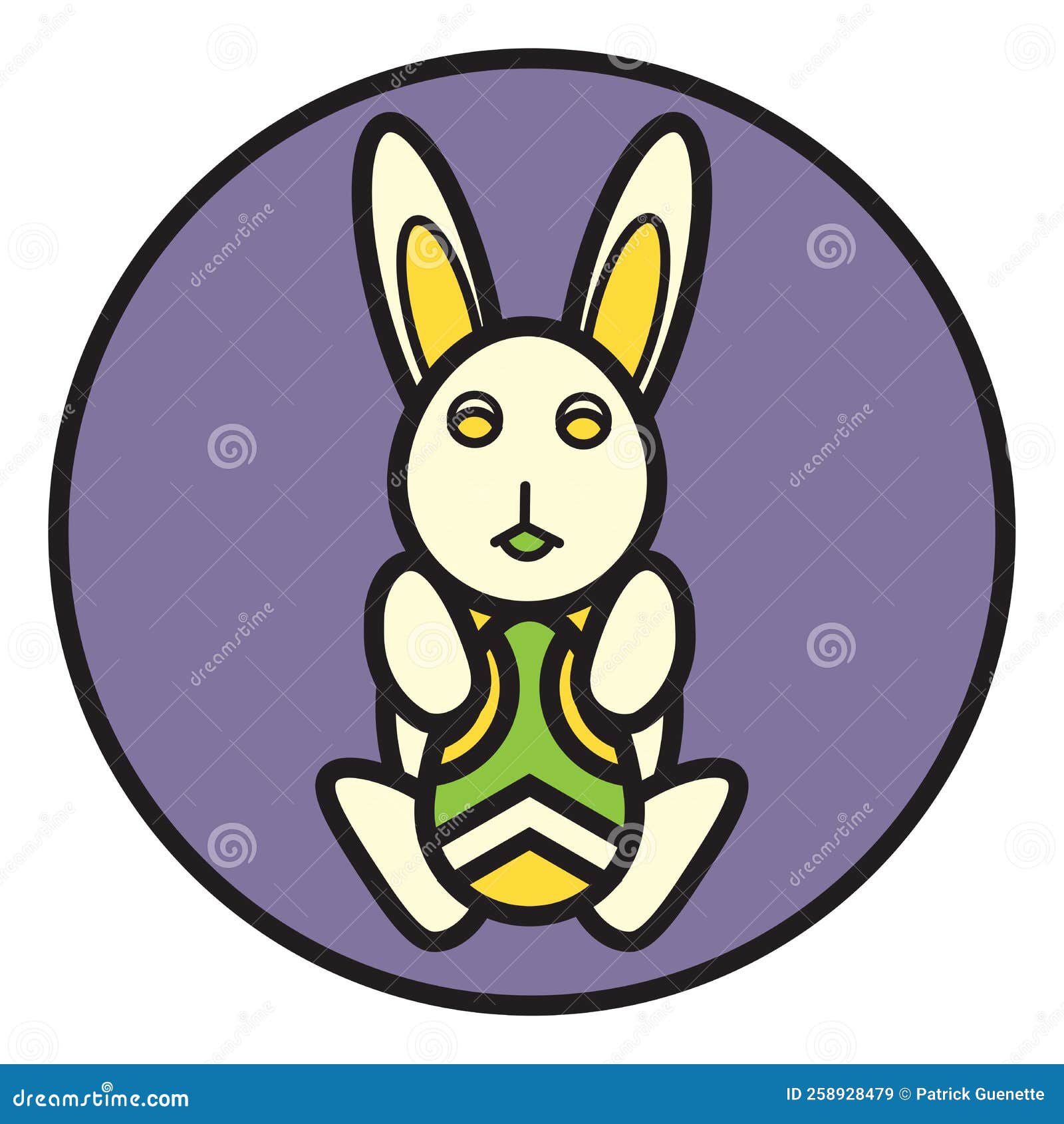 Easter bunny, icon stock vector. Illustration of white - 258928479