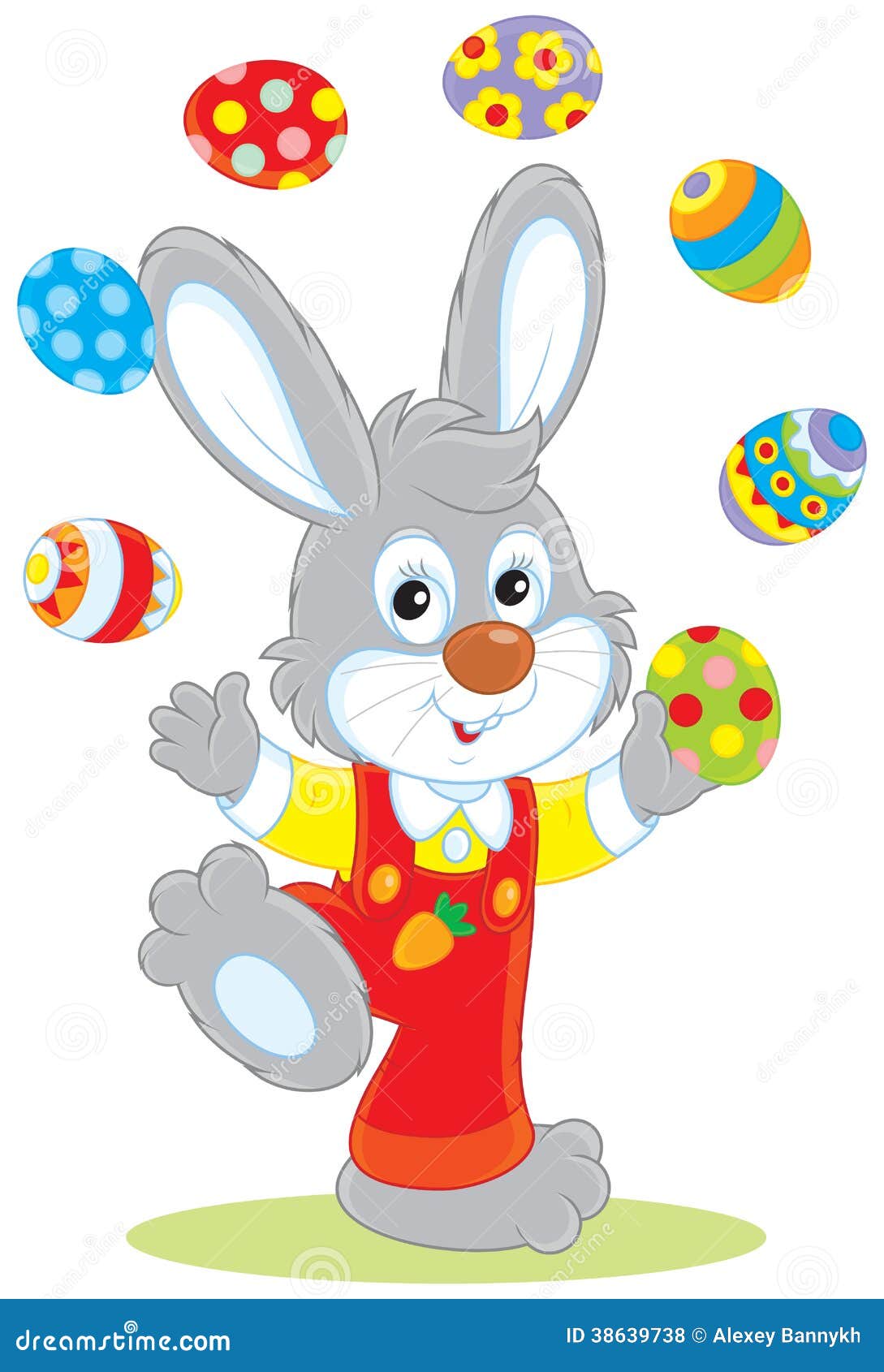 Easter Bunny juggler stock vector. Illustration of eggs - 38639738