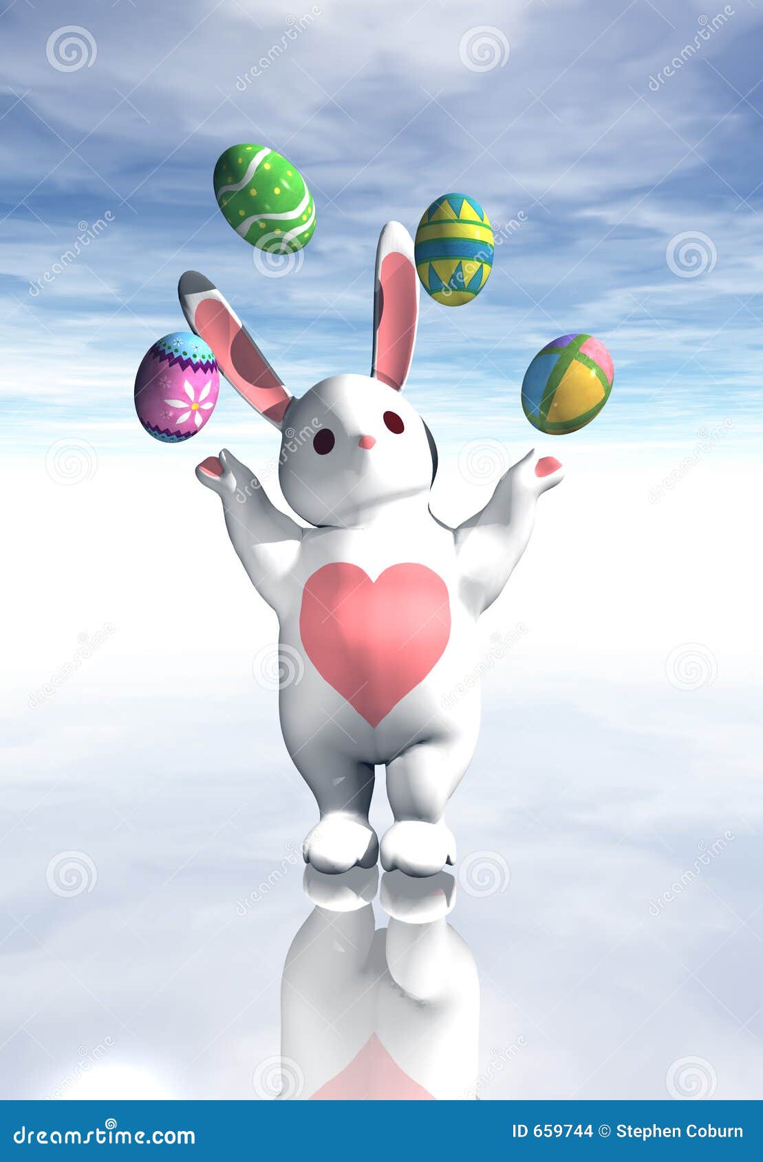 Easter Bunny Juggling stock illustration. Illustration of heart - 659744