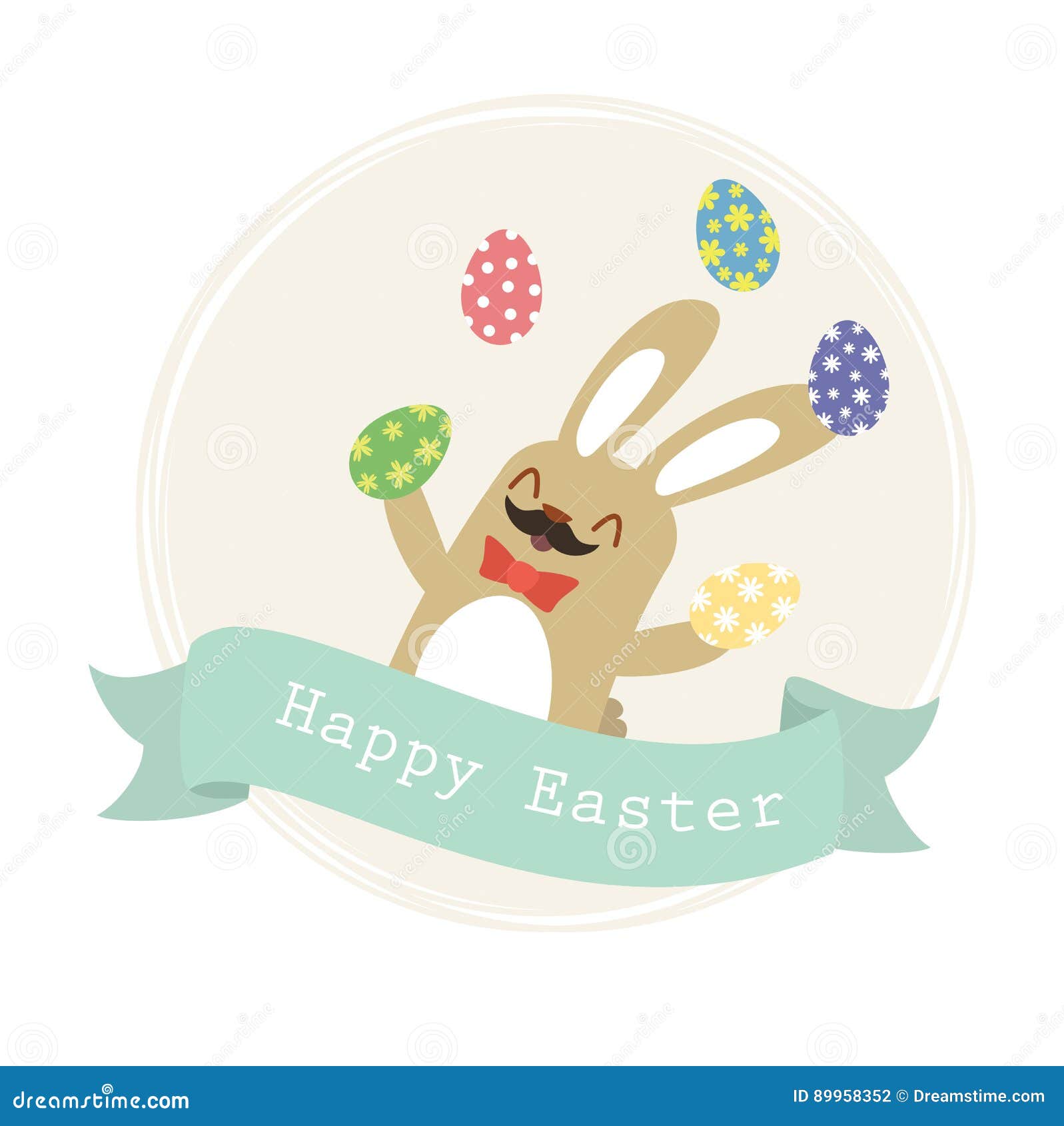 A Easter Bunny Juggling Eggs. Stock Illustration - Illustration of eggs ...