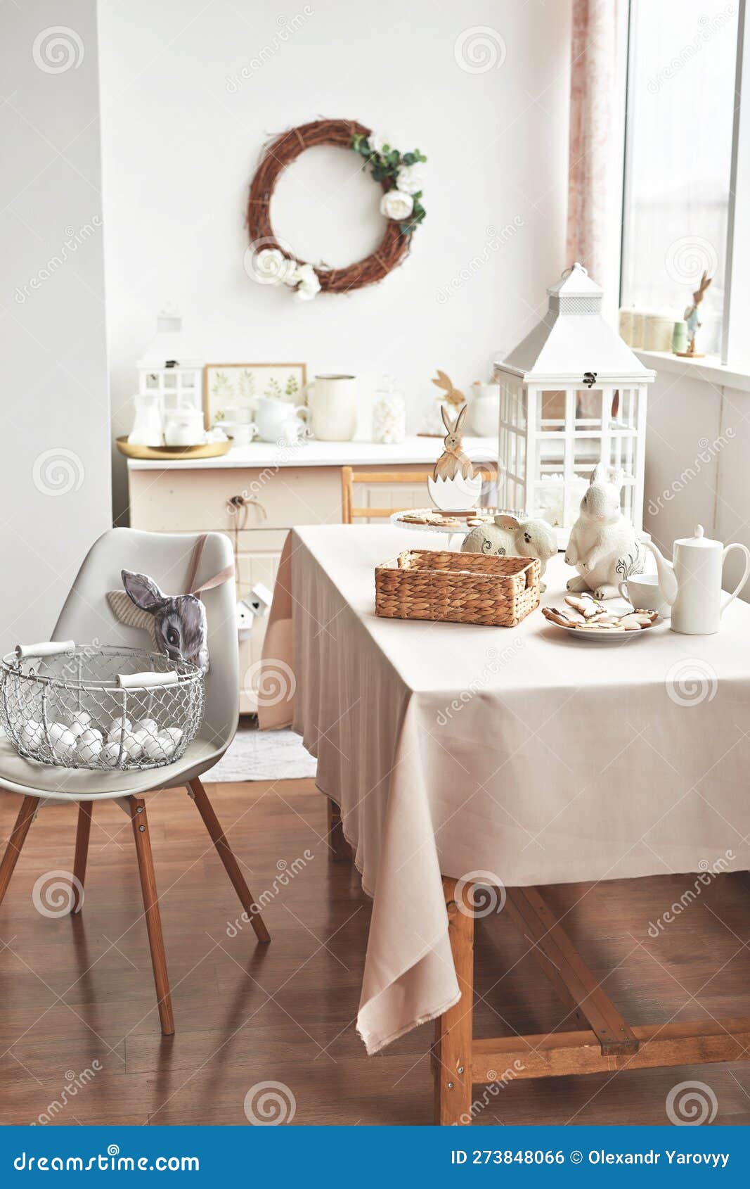 Easter Bunny. Kitchen Table Decor Stock Photo - Image of beauty, decor ...