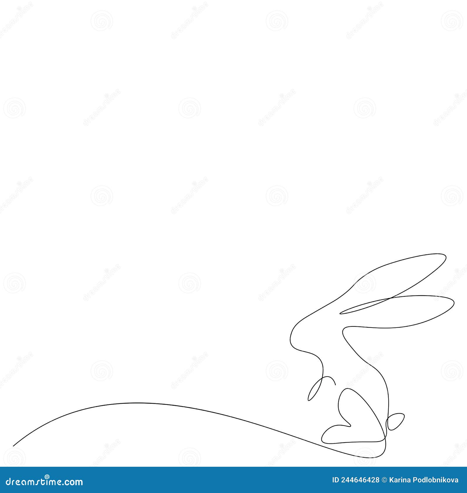 Easter Bunny Line Drawing, Vector Illustration Stock Vector ...
