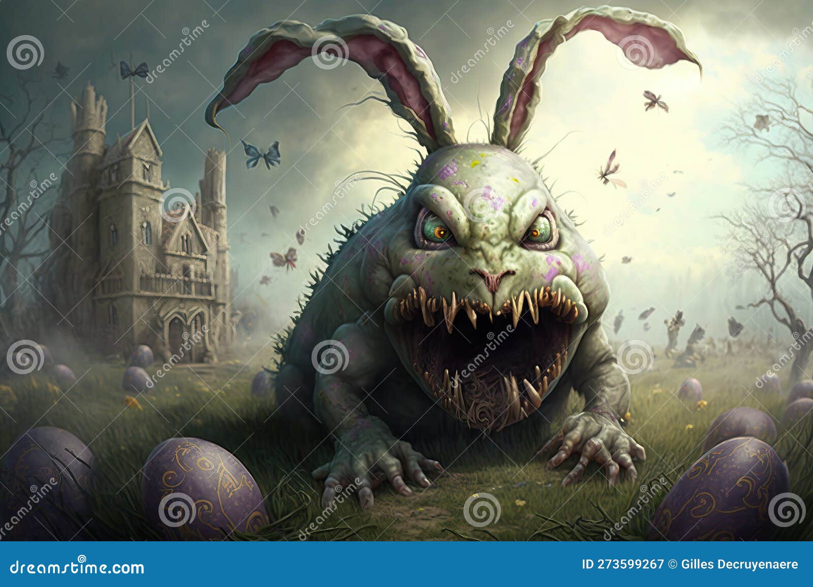 Easter Bunny Monster, Generative AI. Stock Illustration - Illustration ...