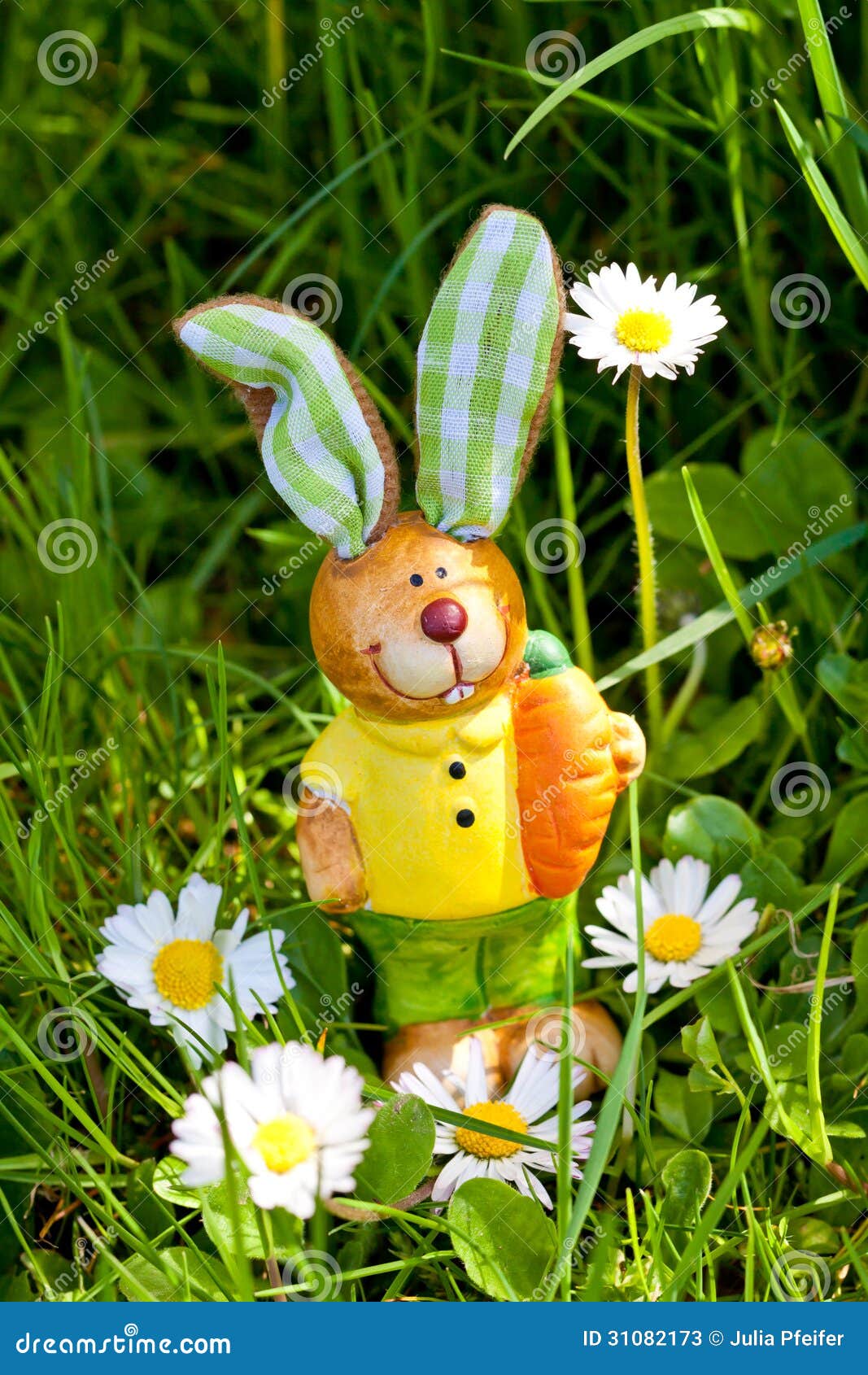 Easter Bunny Outdoor in Spring Stock Image - Image of flower, deco ...