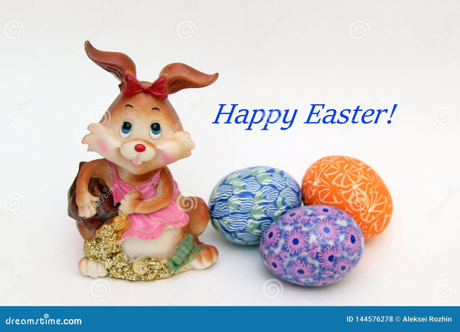 Easter Bunny and Painted Eggs - Easter Symbol Stock Photo - Image of ...
