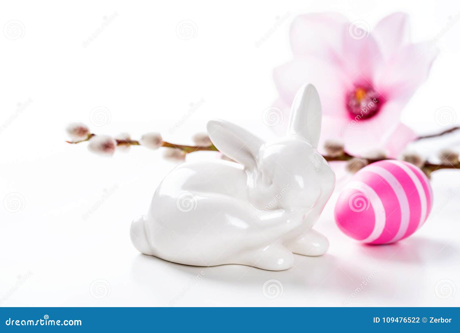Easter Bunny with a Pink Easter Egg Stock Photo - Image of springtime ...